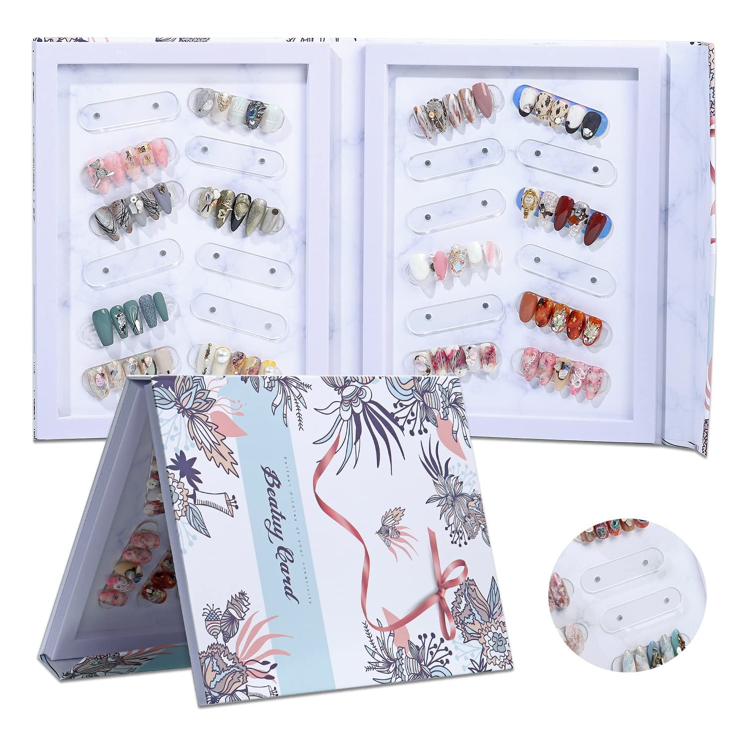 NMKL38 Nail Color Display Book Detachable Magnetic Nail Swatch Board ...
