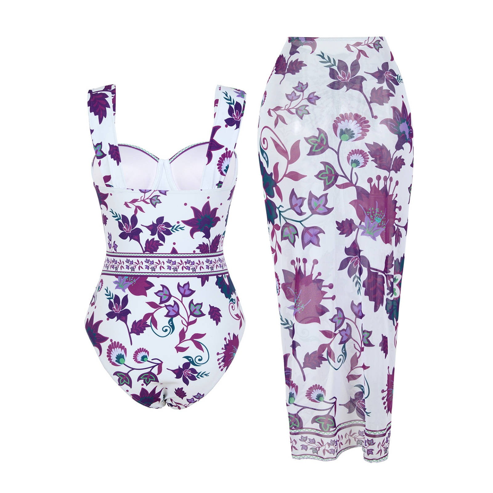 NMMUED Bathing Suit with Matching Cover Up, One Piece Swimsuit Women ...