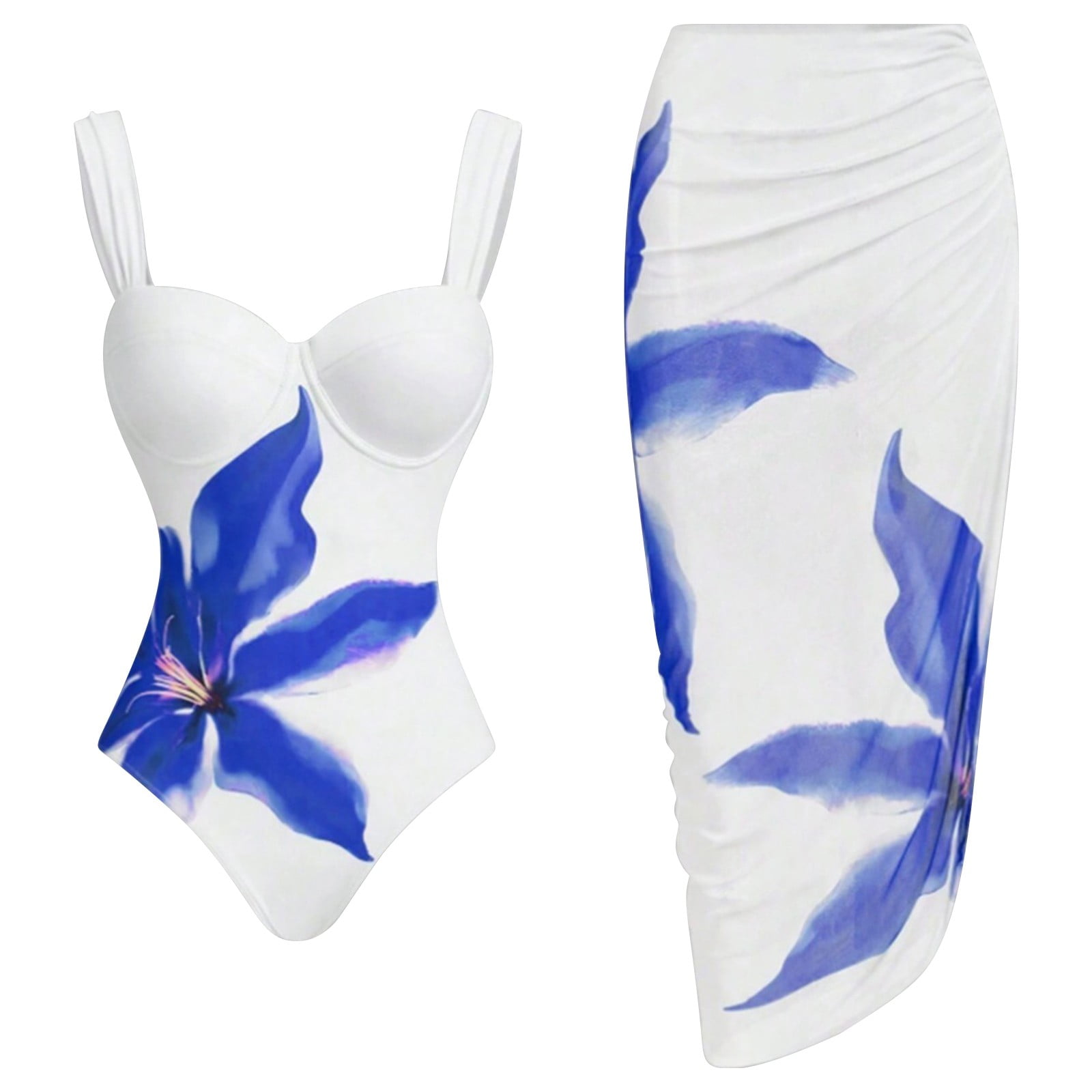 NMMUED Bathing Suit with Matching Cover Up, One Piece Swimsuit Women ...