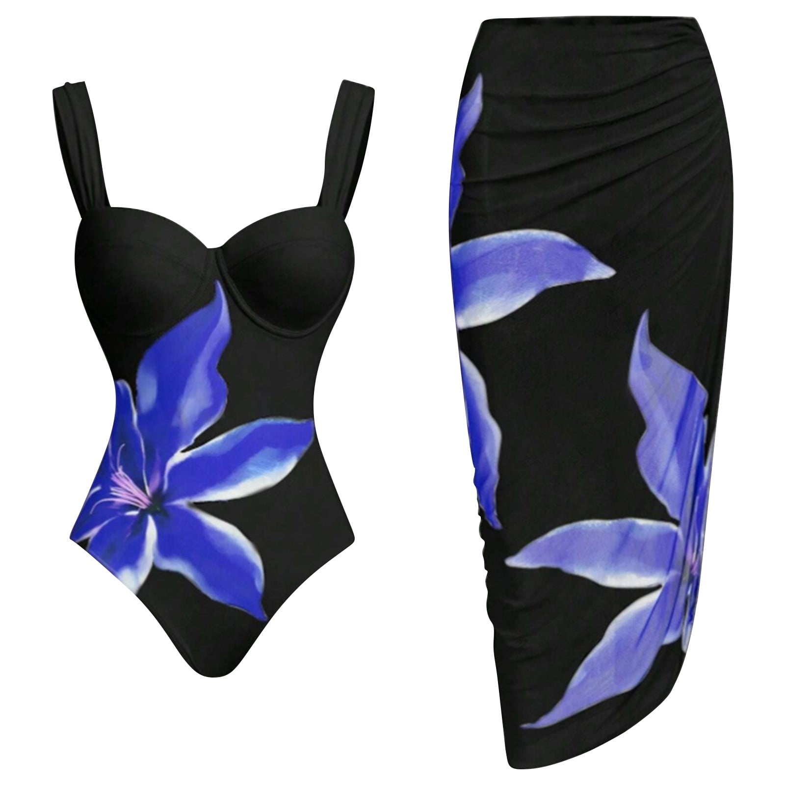 NMMUED Bathing Suit with Matching Cover Up, One Piece Swimsuit Women ...