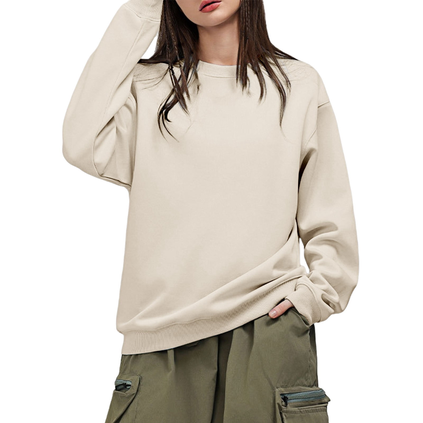 NMMUED Fall Sweatshirts for Women, Oversized Crewneck Sweatshirt Women ...
