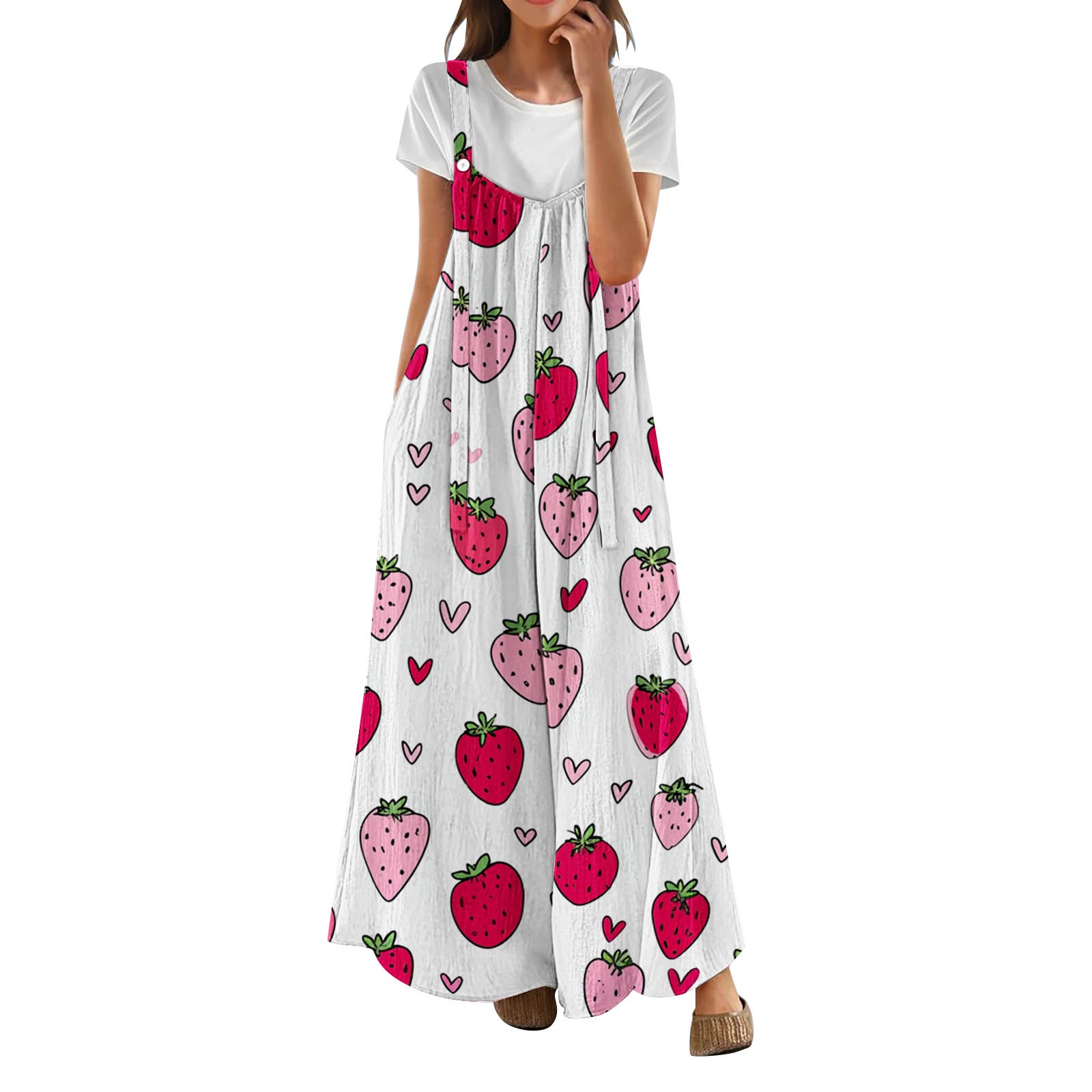 NMMUED Overalls for Women Loose Fit Floral Overalls for Women Linen ...