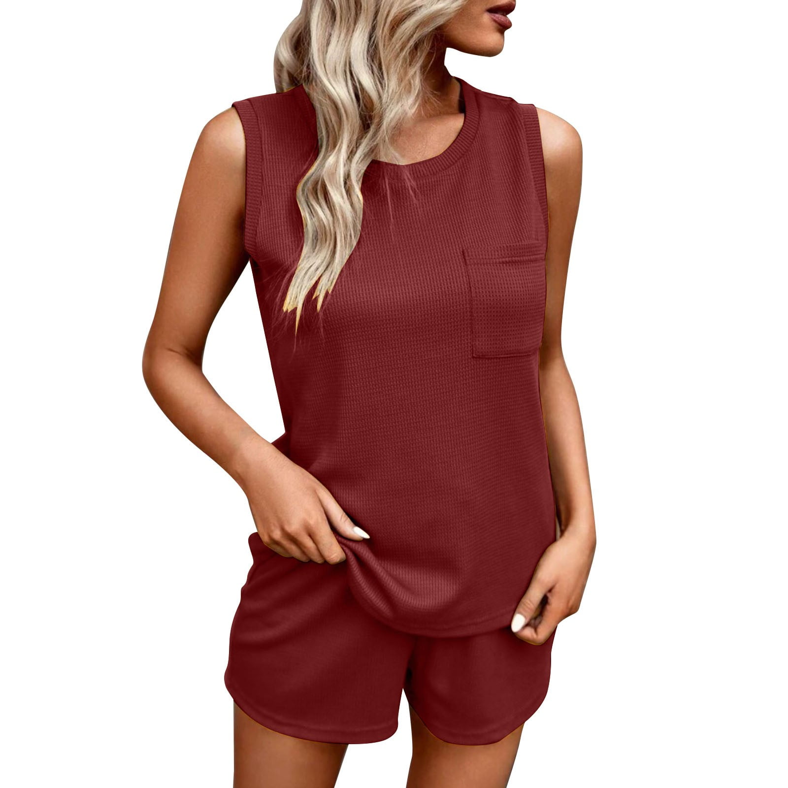 NMMUED Short Sets for Women Tank Top and Shorts Set Women Lounge Sets ...