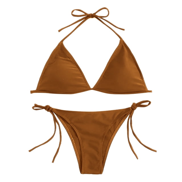NMMUED String Bikini, Halter Bikini Sets for Women, Low Rise Bikini ...