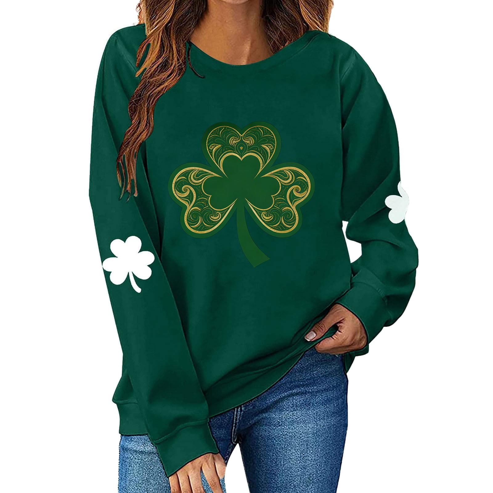 NMMUED Women St Patricks Day Sweatshirt Irish Sweatshirt Irish Shamrock ...
