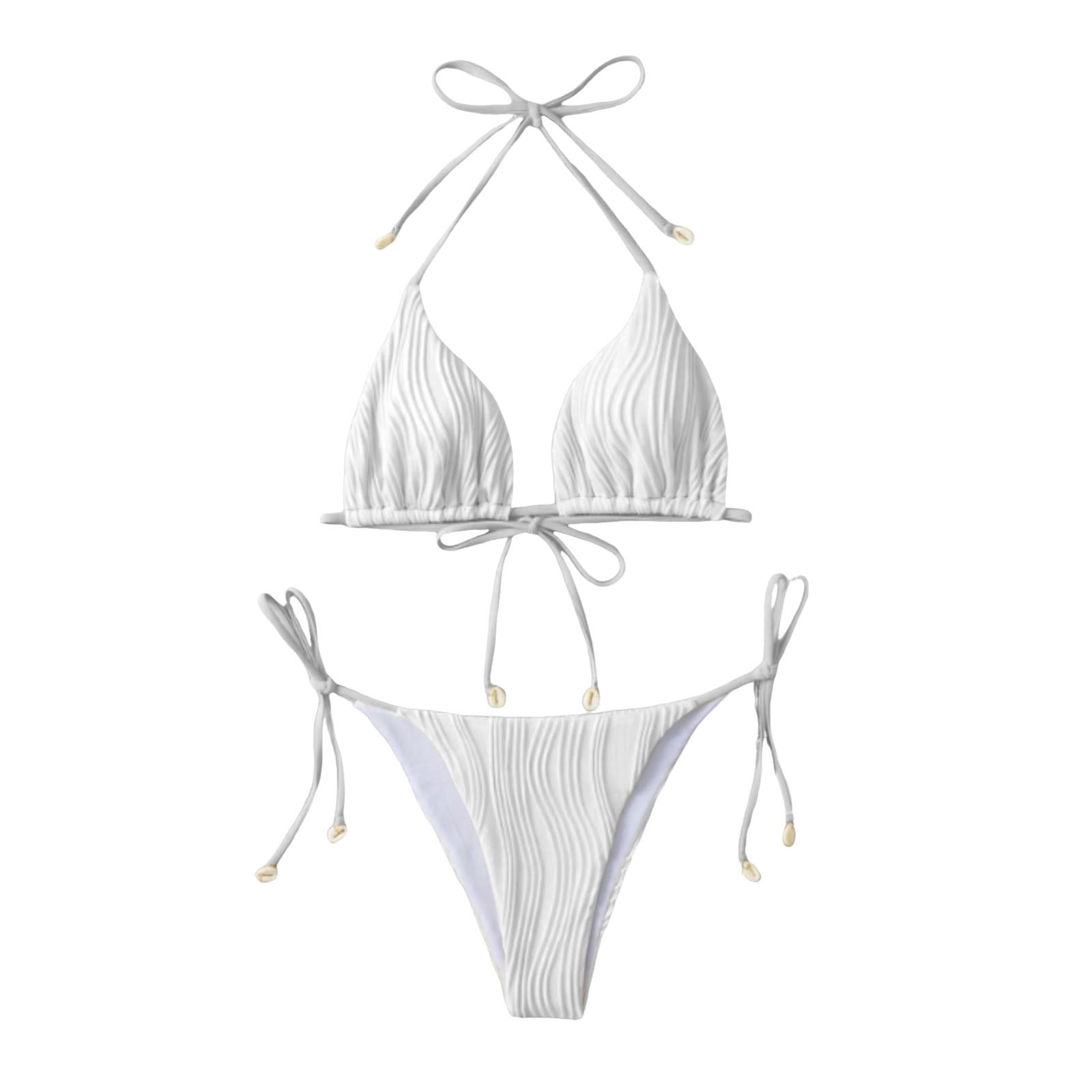 NMMUED Womens Bikini Swimsuits Triangle Bikini String Bikini 2 Piece ...