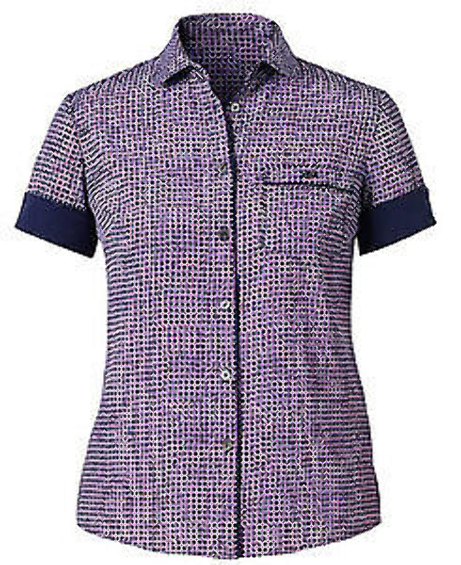 NNT Womens Pixel Print S/S Action Back Shirt Collared Button Shirt CAT9S2 - Walmart.com