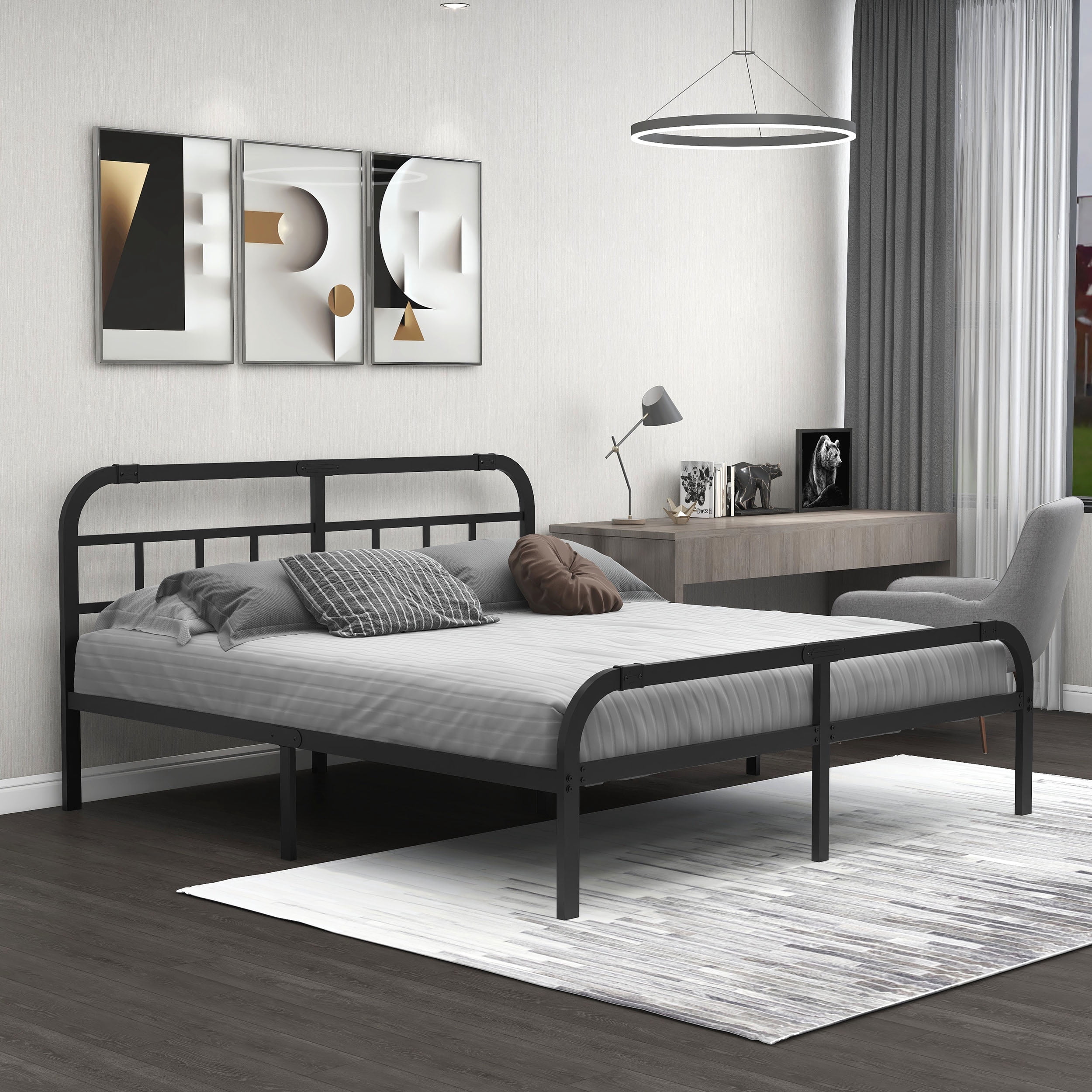 NNV King Size 14 Inch Metal Bed Frame, 3000 Lbs Heavy Duty Support ...