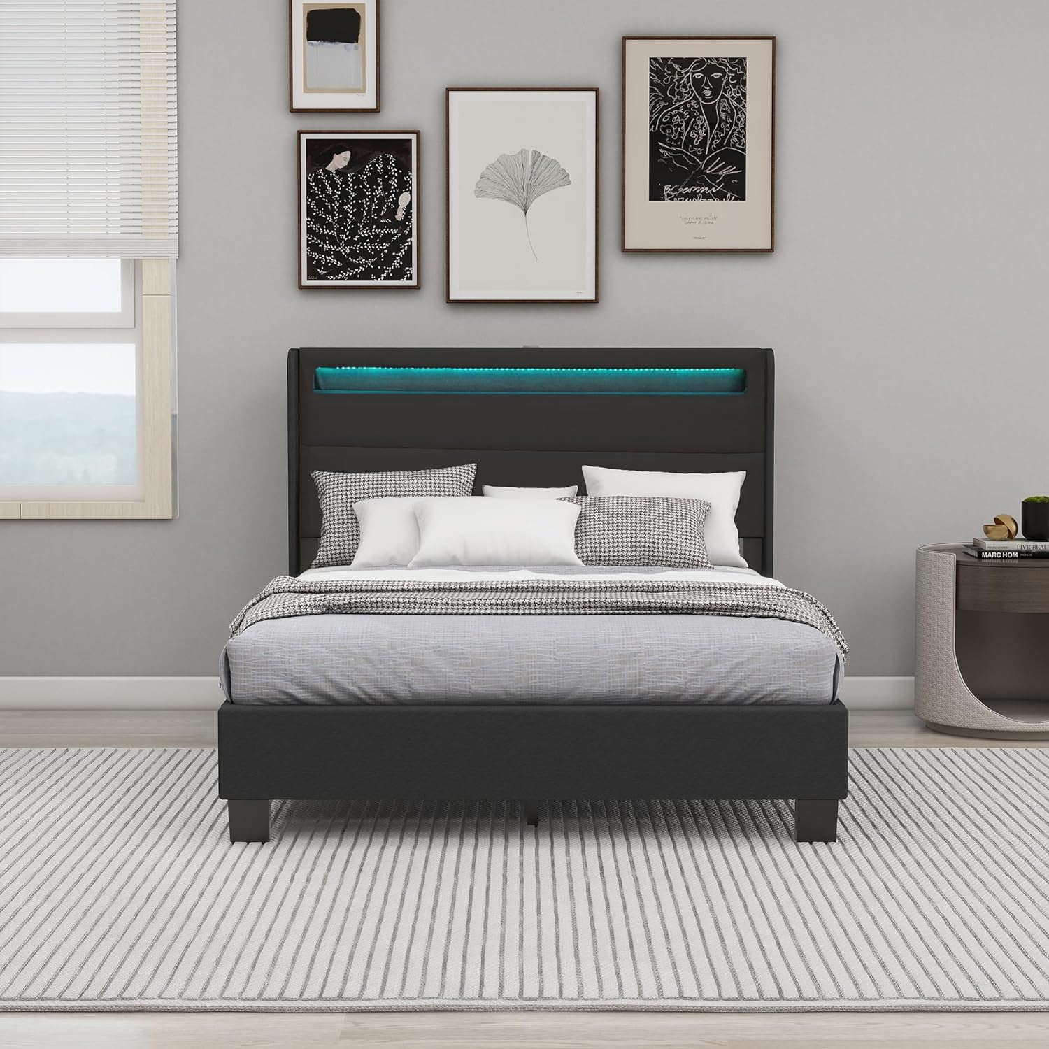 NNV LED Lights Modern Standard Bed Frames, Full - Walmart.com