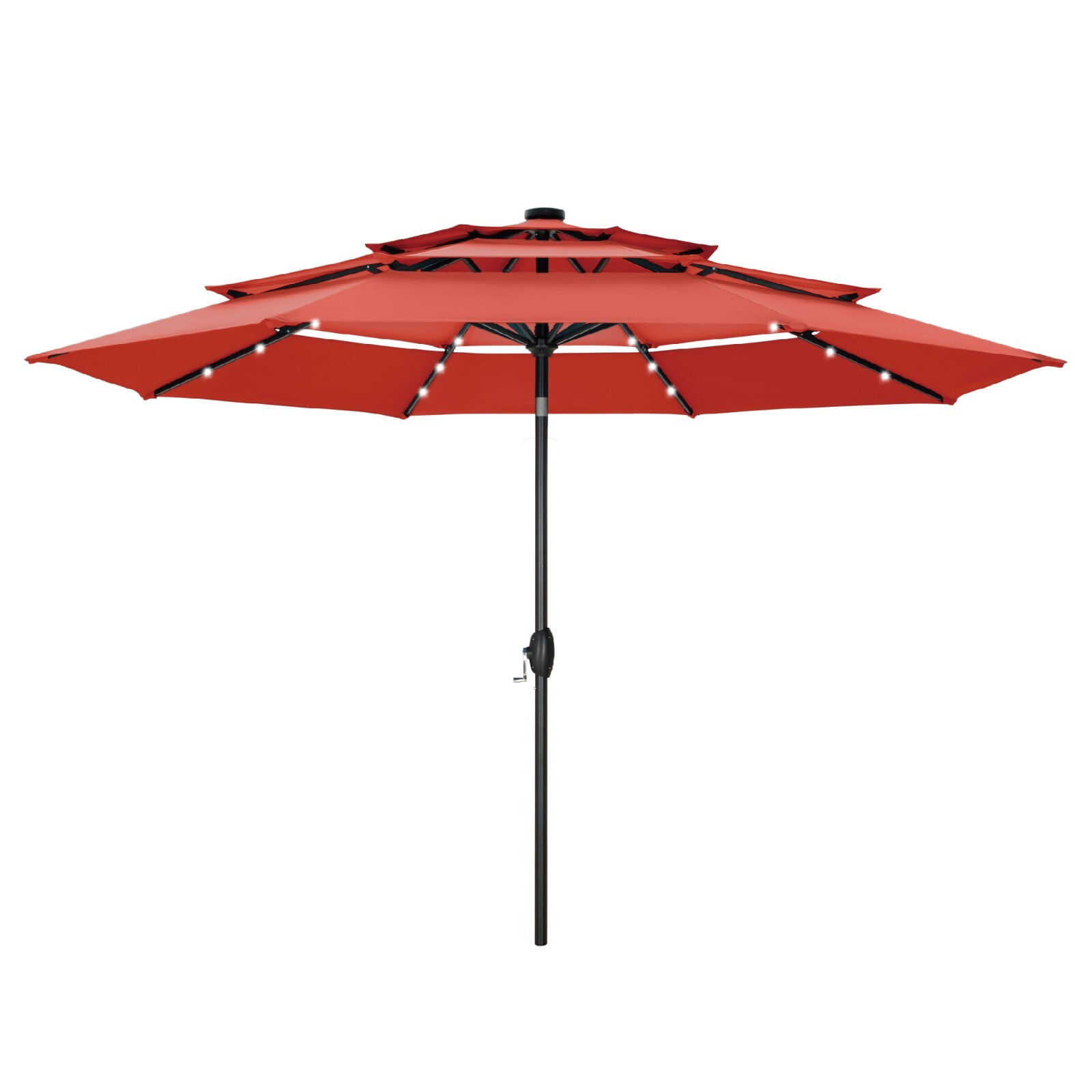 NNYYS 10ft 3-Tier Solar Patio Umbrella with Ventilation, Outdoor Patio ...