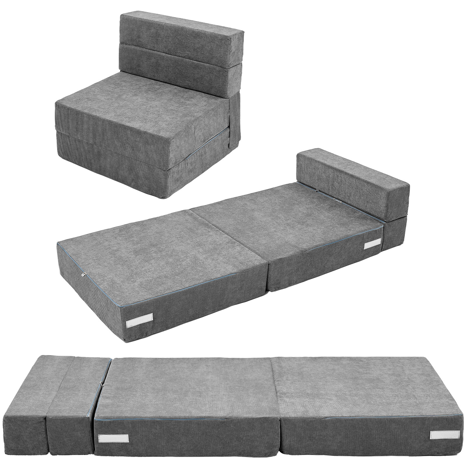 NNYYS Folding Sofa Bed Floor Mattress with Pillow – Washable Floor Nap ...