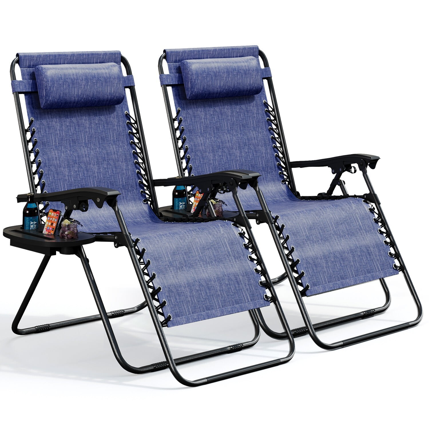 NNYYS Outdoor Patio Zero Gravity Lounge Chair with Pillow, Folding ...