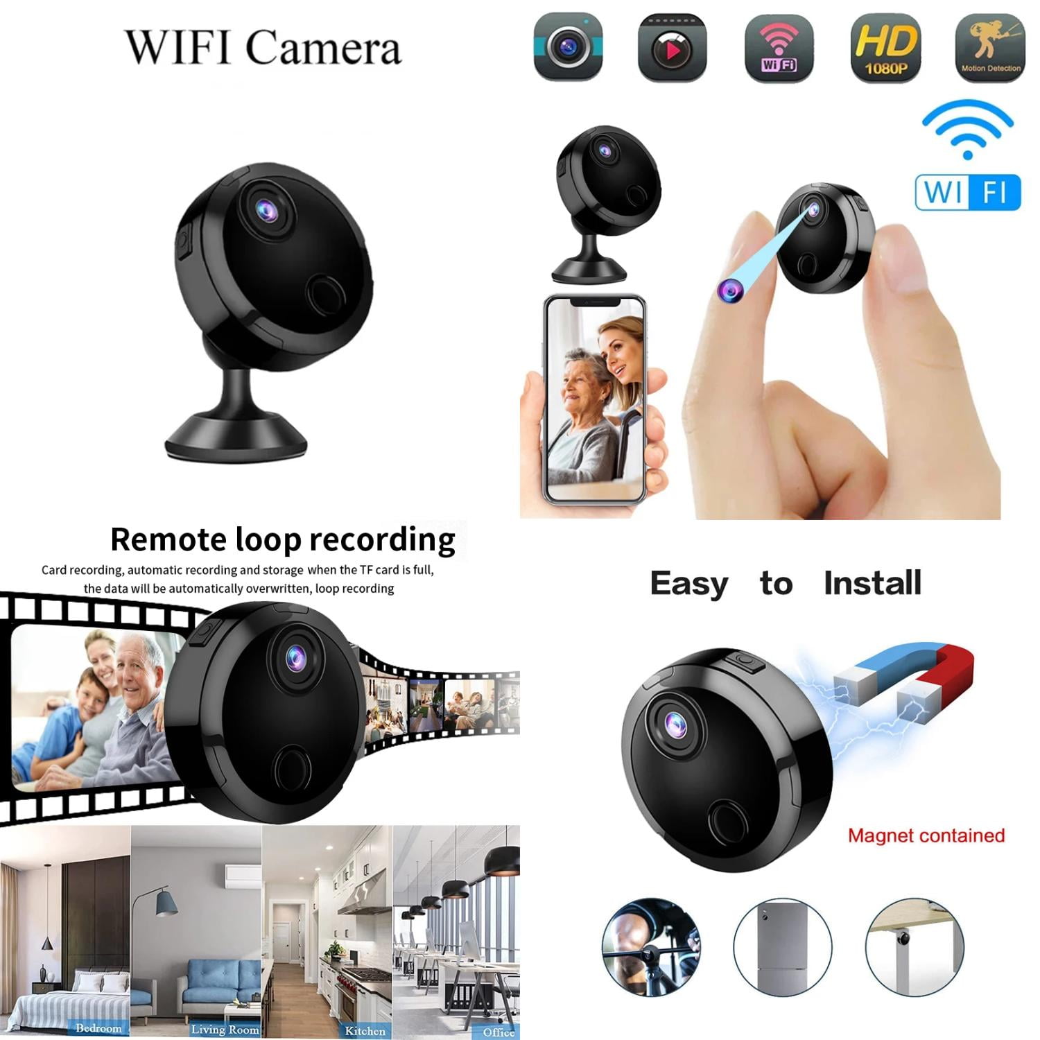 Nnzhisng Enhanced Ultimate Home Security Hd Mini Portable Wireless Camera Wifi Enabled Remote