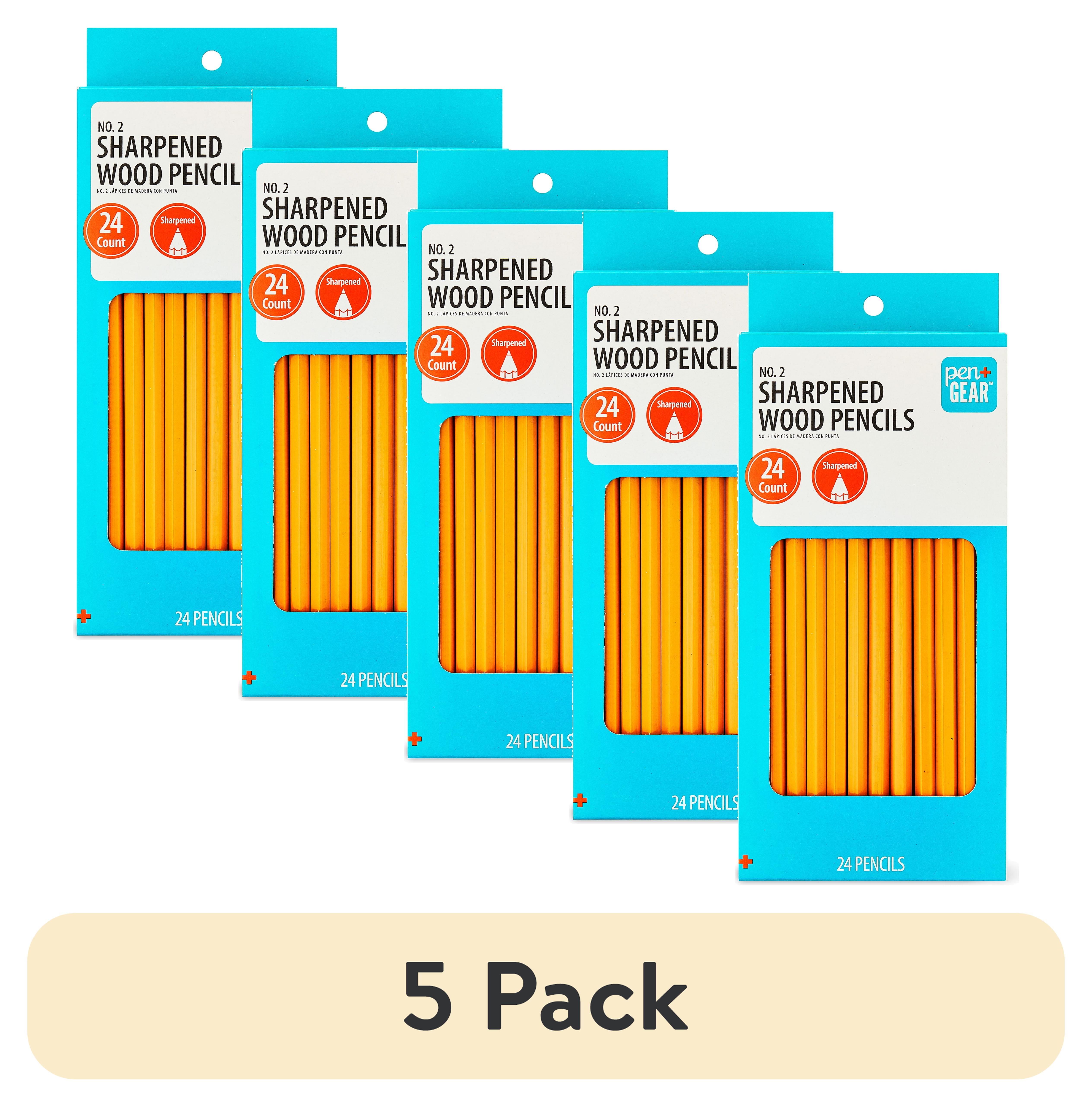 (5 pack) NO.2/HB WOODCASE PENCILS, SHARPENED, 24CT - Walmart.com