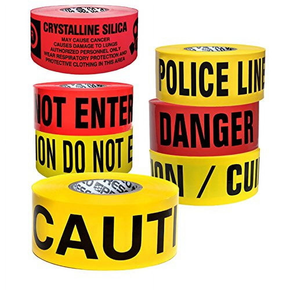 [NO ADHESIVE] Presco Economy Printed Tape [2 mil thick]: 3 in. x 1000 ft. (Red with Black ...