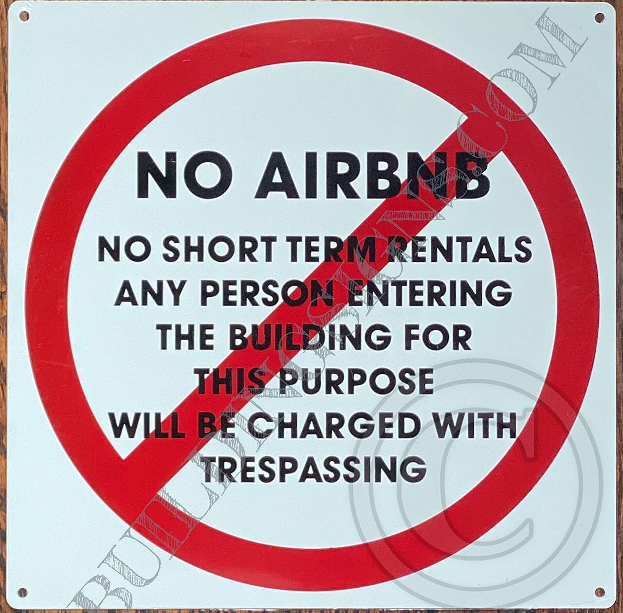 Building Signs No AIRBNB - No Short Term Rentals Aluminum Sign ...