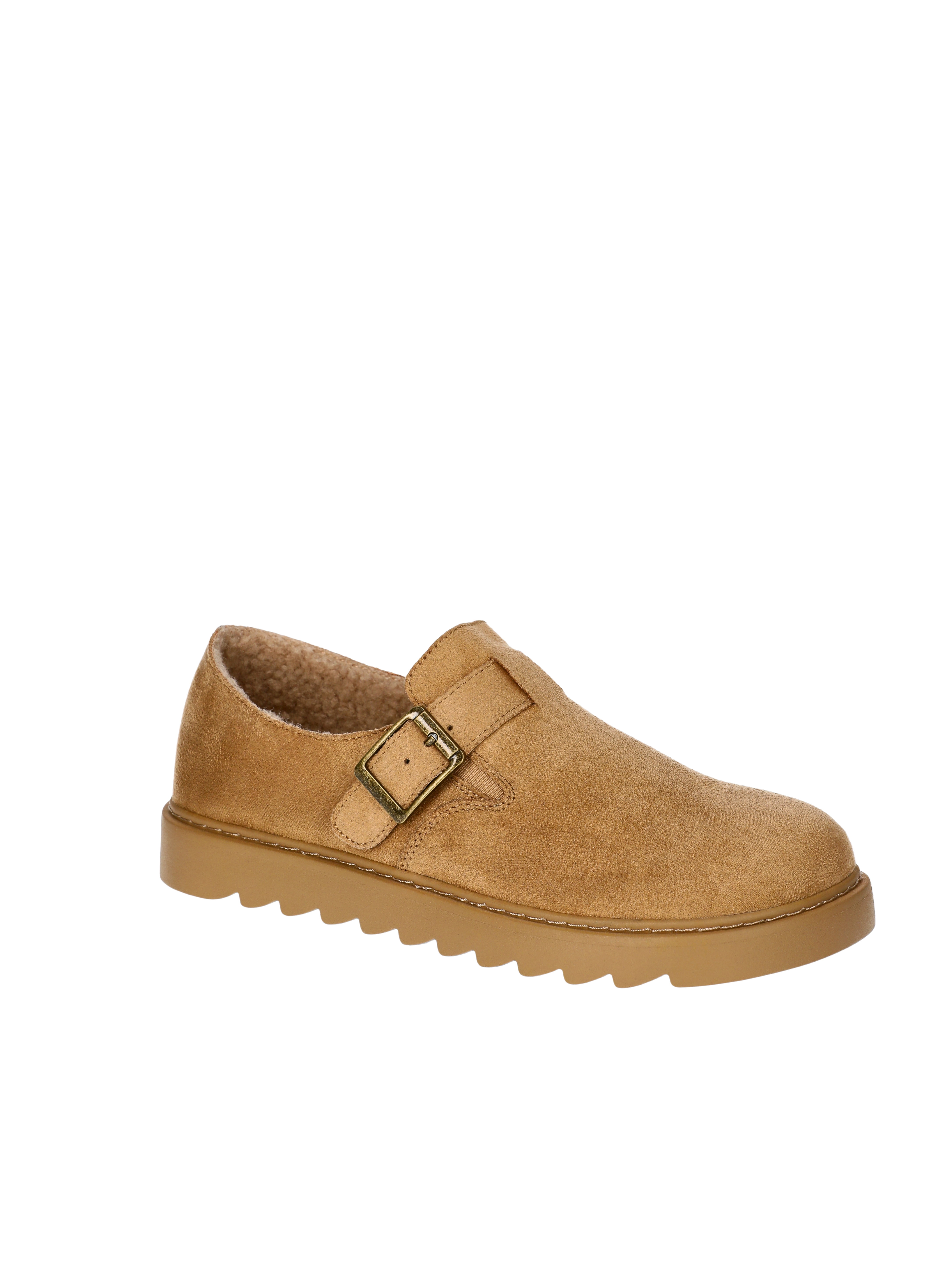 No Boundaries Women's Casual Buckle Clogs with Faux Shearling Lining ...
