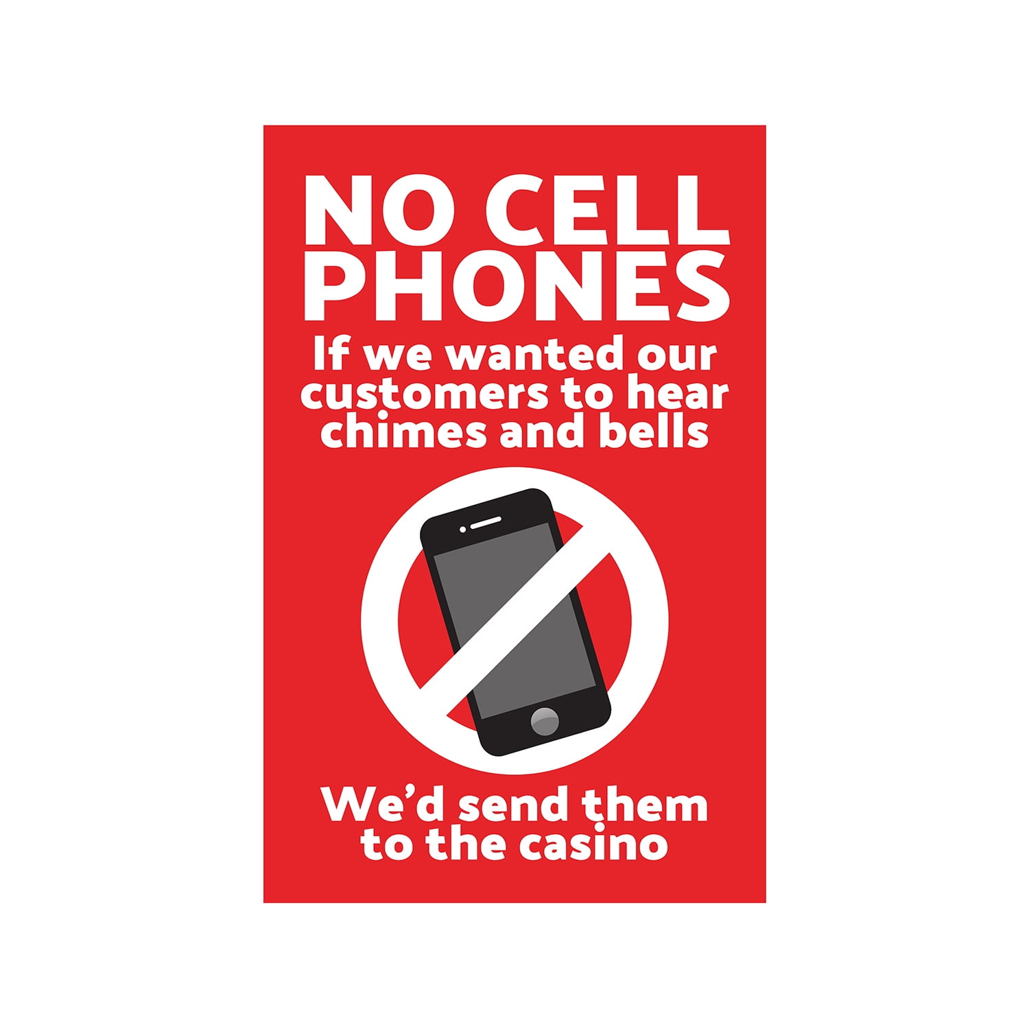 NO CELL PHONES Decal warning customers restricted | Indoor/Outdoor | 12 ...
