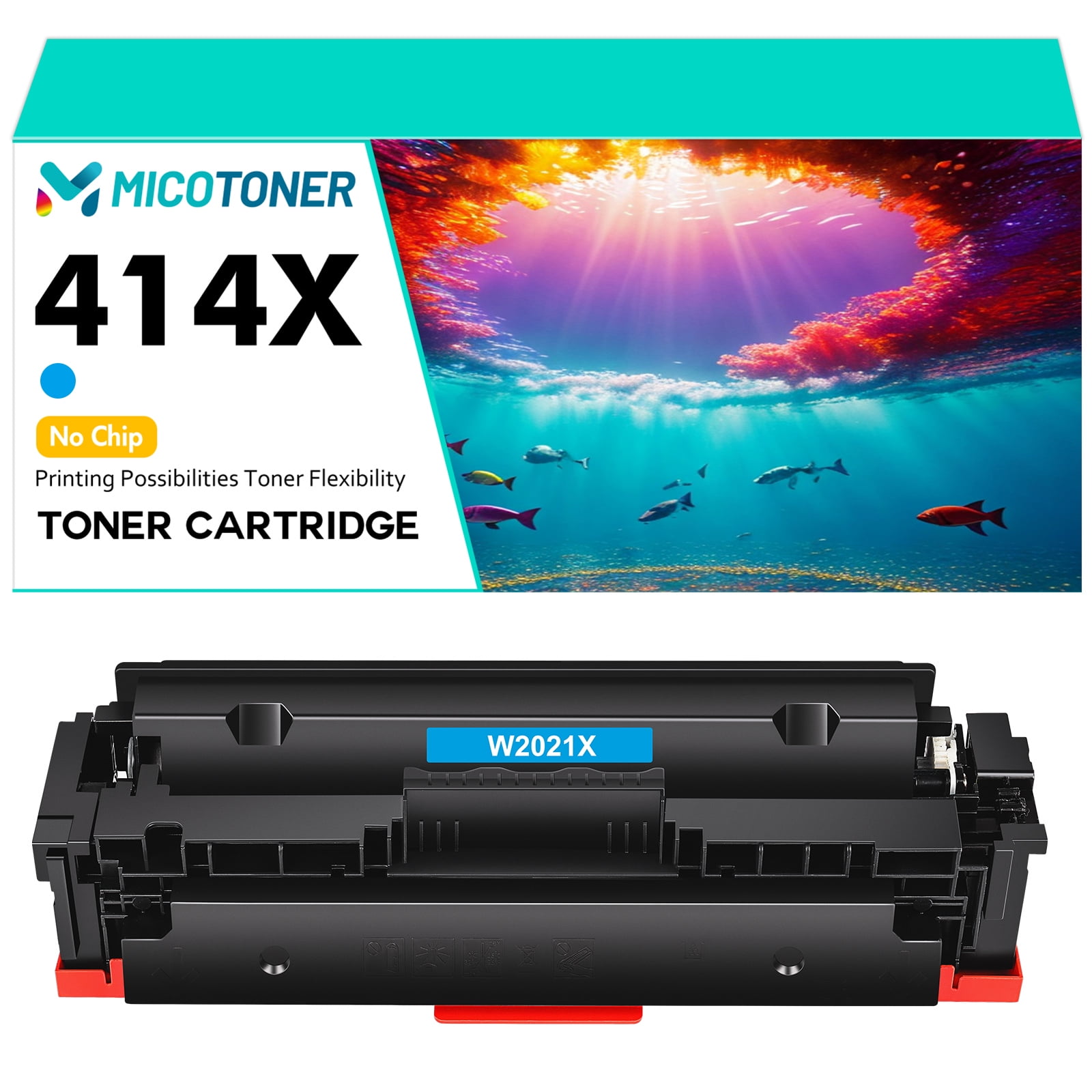 NO CHIP 414X Toner Cartridge Compatible for HP W2021X W2021A Color ...