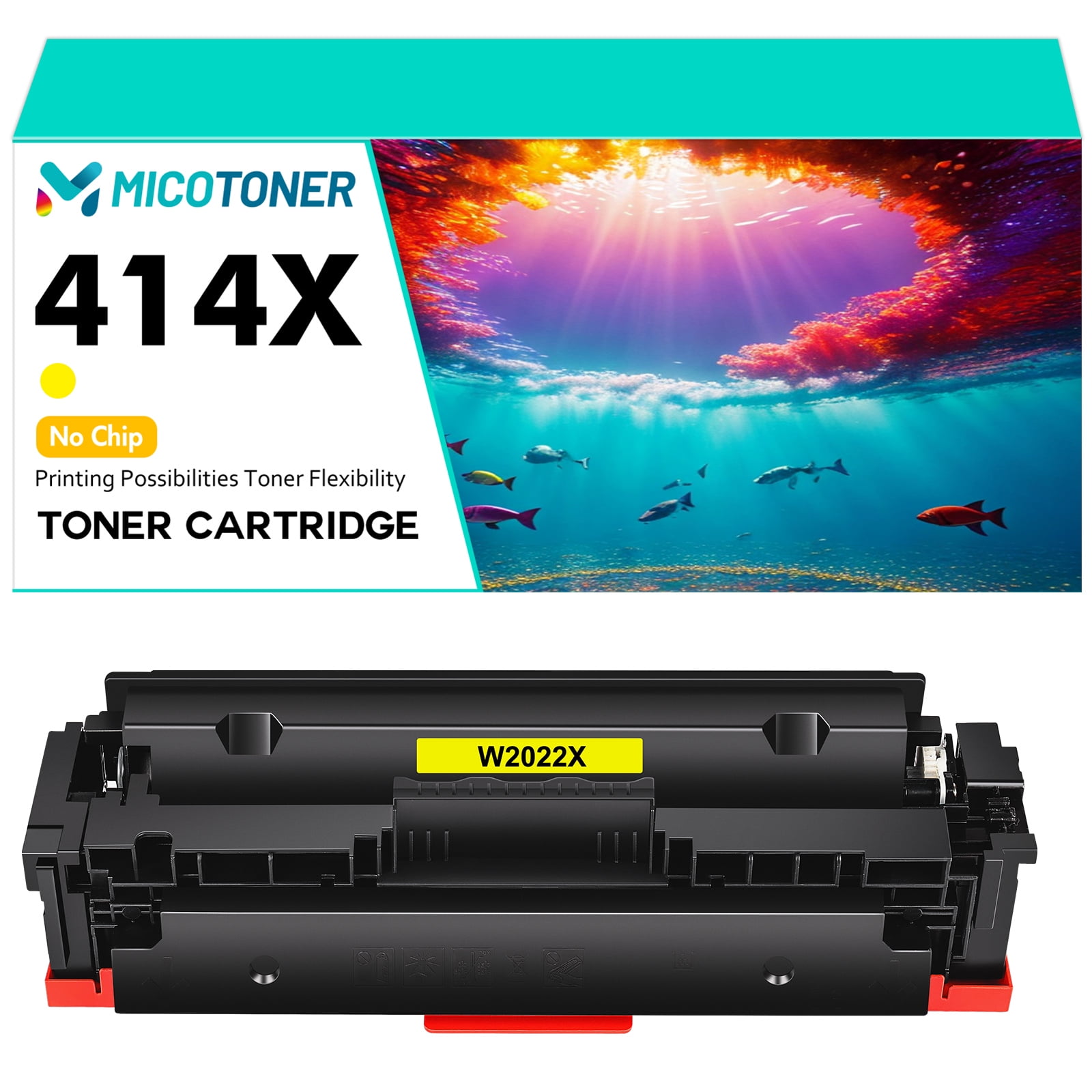 NO CHIP 414X Toner Cartridge Compatible for HP W2022X W20220A Color ...