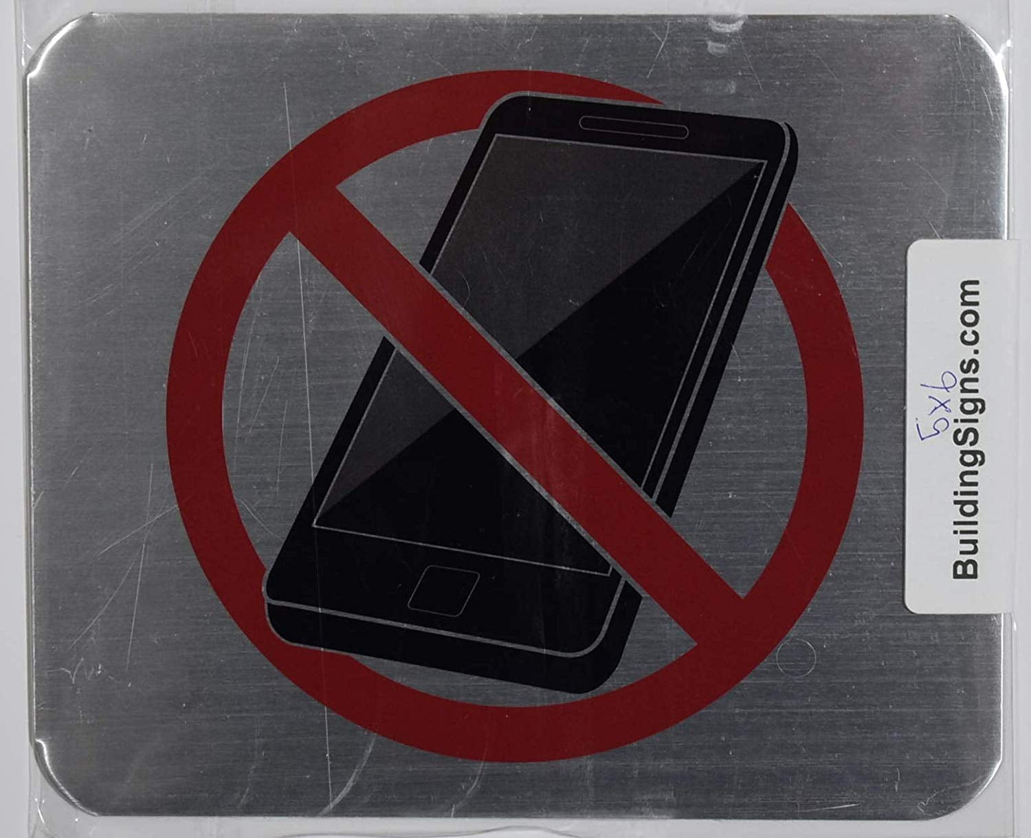 NO Cell Symbol Sign - The Gallery LINE (Brush Silver,Double Sided Tape ...