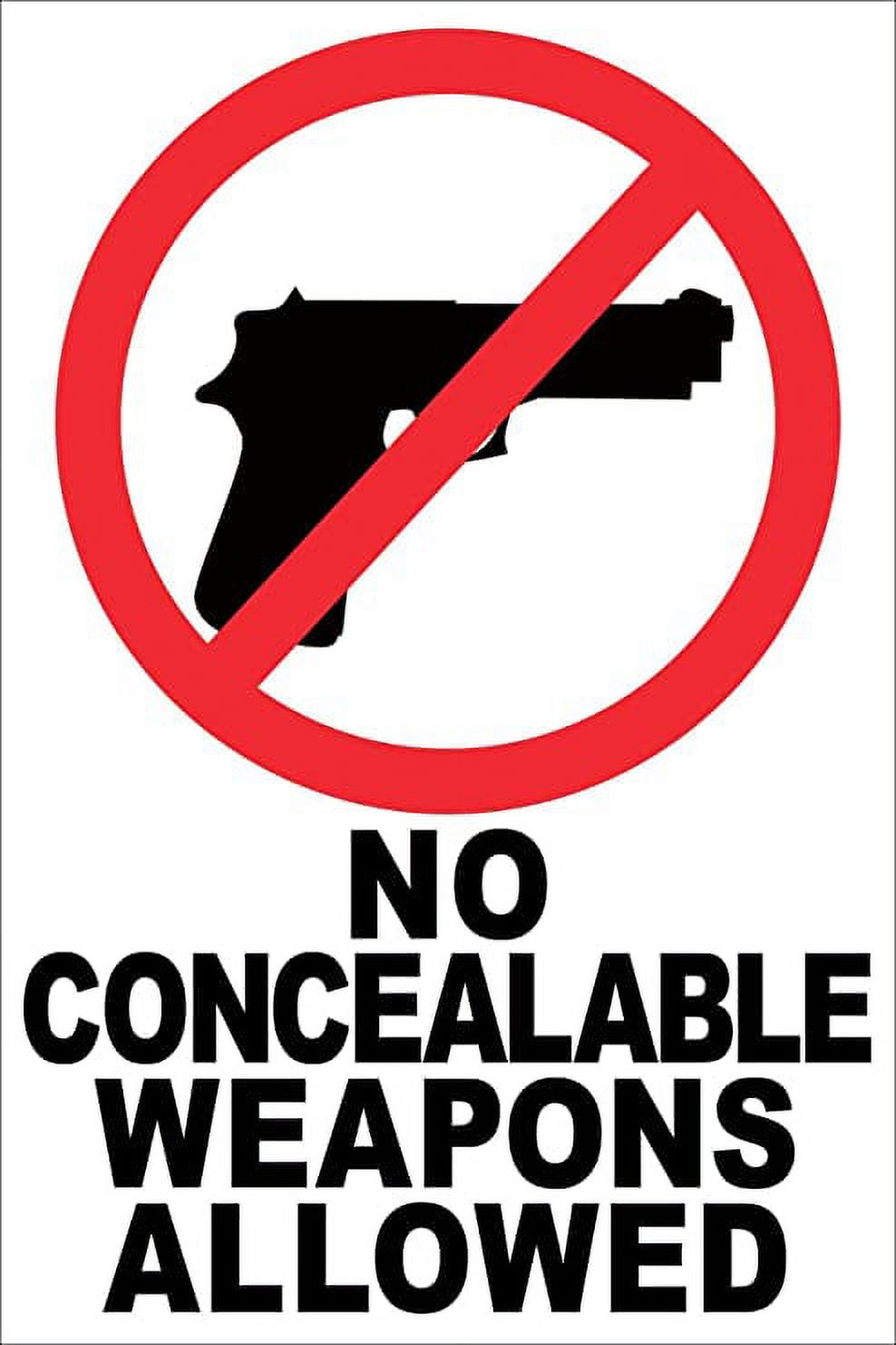 NO Concealable Weapons Allowed 3M Reflective sticker| Business Window ...