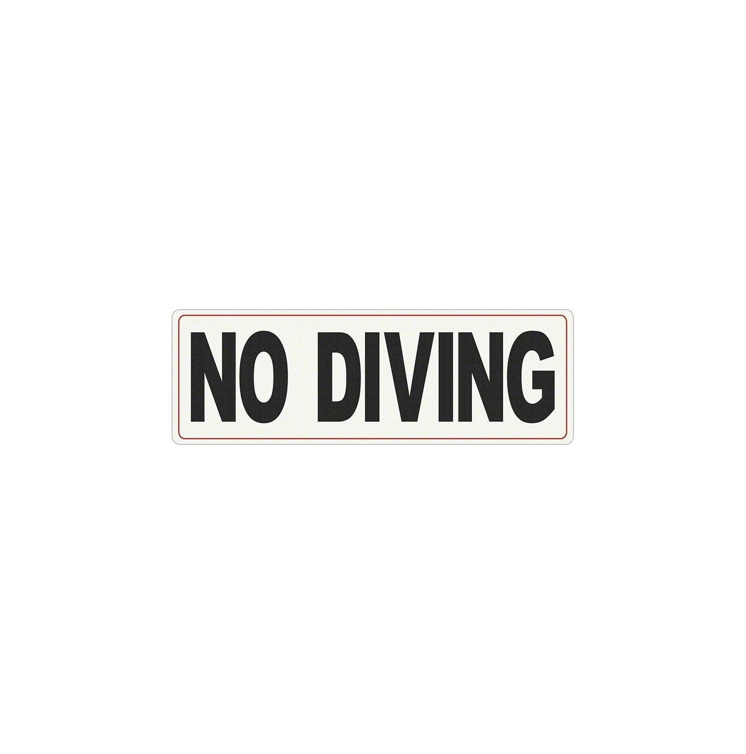 NO DIVING Message - Adhesive Pool Depth Marker - 18 Inch x 6 Inch 4 ...