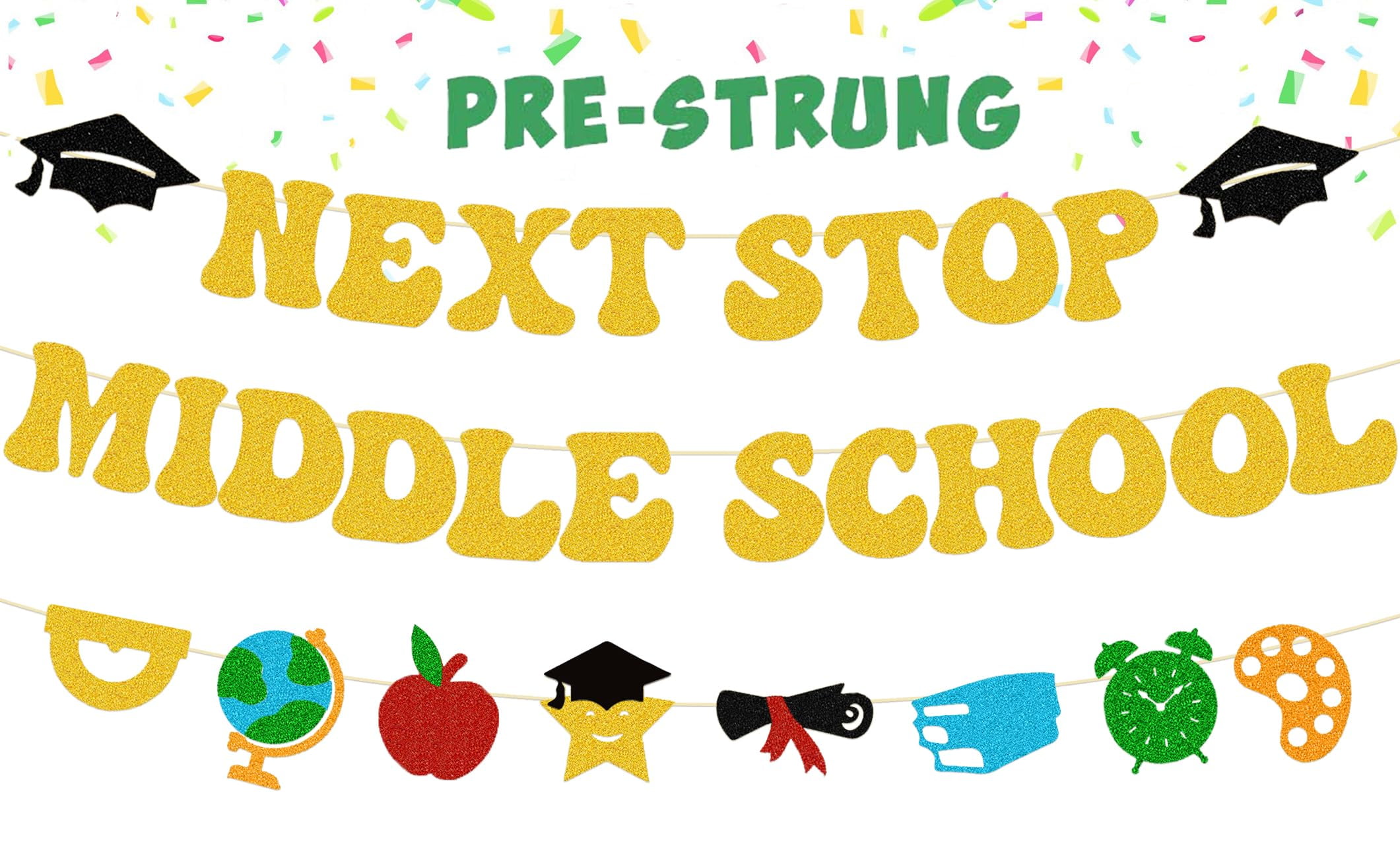 NO-DIY Glittery 5th Grade SSF20 Graduation Banner, Bye Bye 5th Grade ...