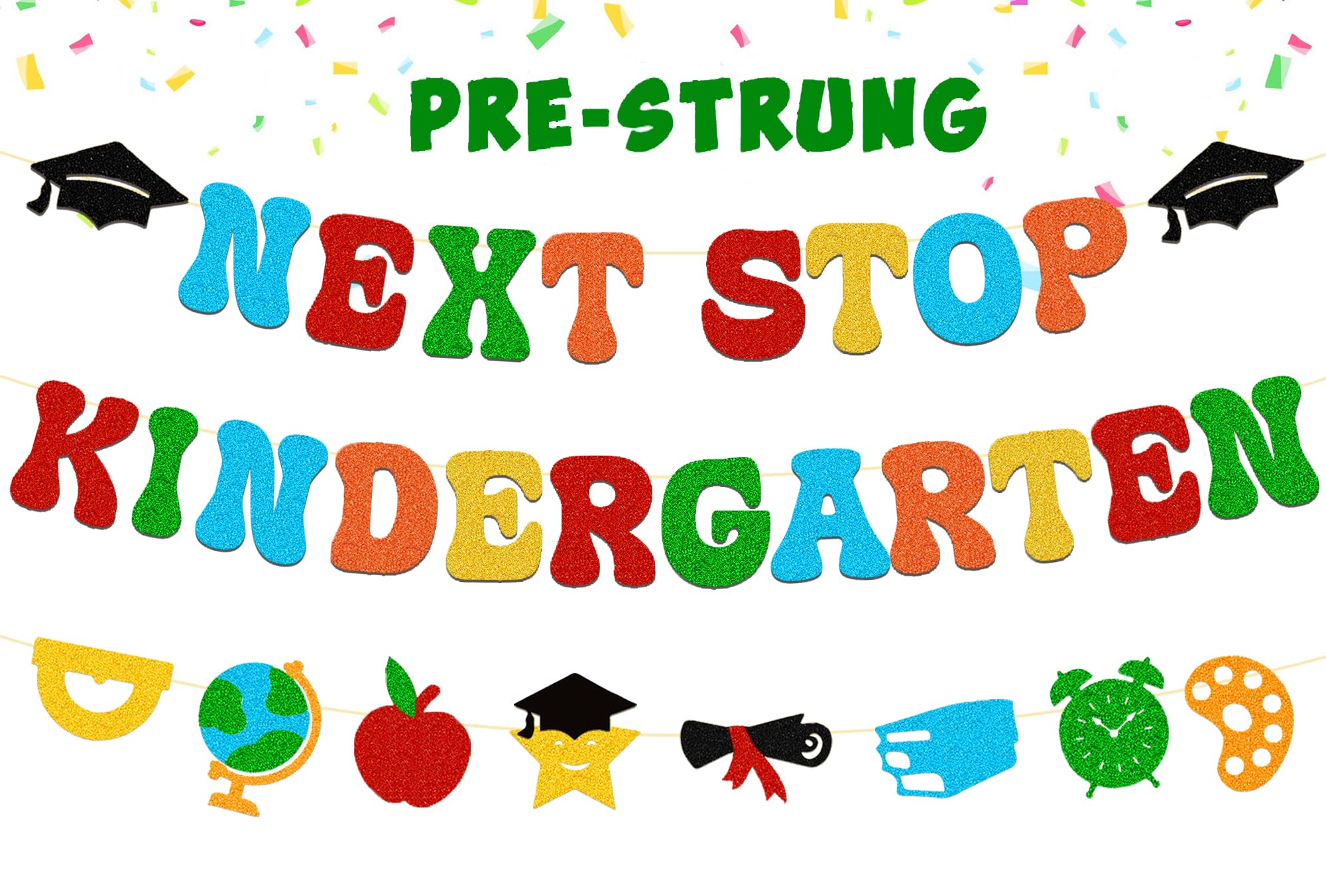 NO-DIY Glittery Preschool Graduation IFF17 Banner, Next Stop ...