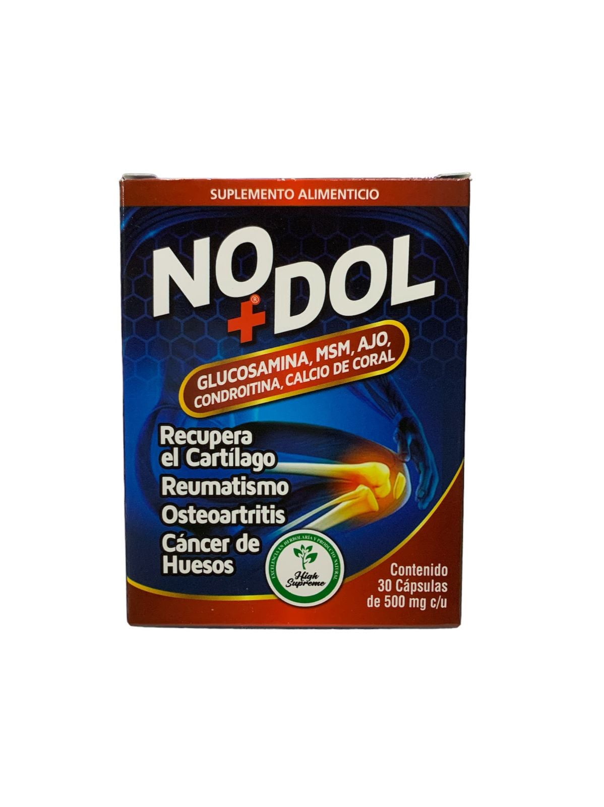 NO + DOL 30 capsulas de 500mg c/u REUMATISMO RECUPERA EL CARTILAGO/ 30 ...