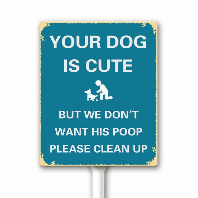 NO Dog Poop Sign Lawn Sign Clean Up After Your Dog Sign Funny Yard Sign ...