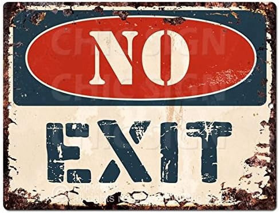 NO EXIT Sign Vintage 9"x12" Metal Plate Store Home Room Wall Decoration ...