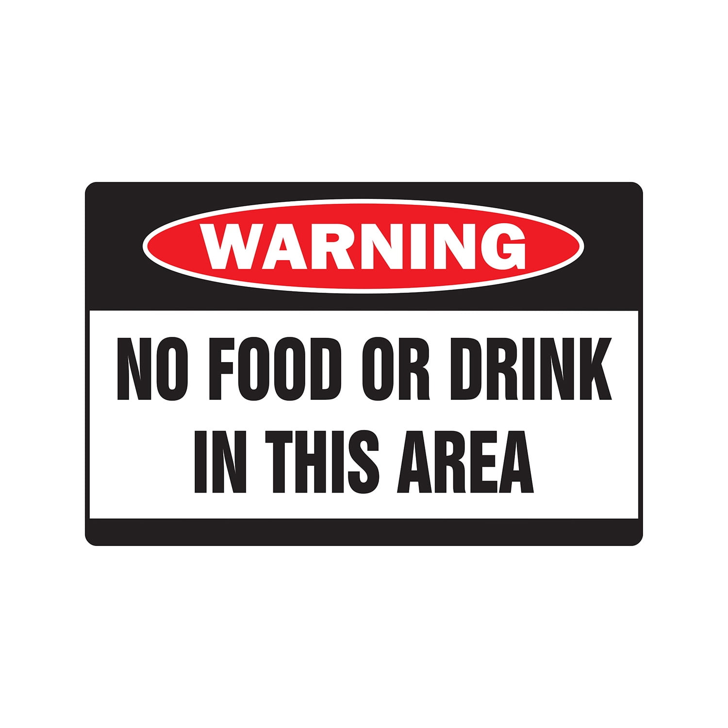 NO FOOD OR DRINK IN THIS AREA Warning Sign glasspa outdoor eating ...