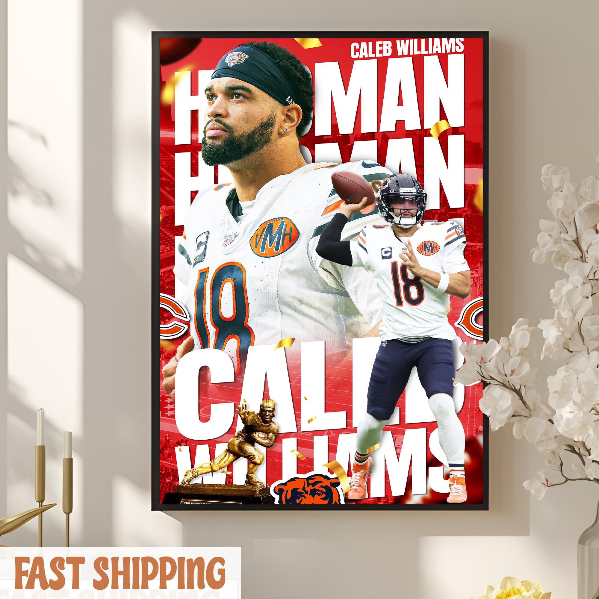NO FRAME Ca.l.eb W.i.ll.iam.s Football Poster, Heisman Style ...