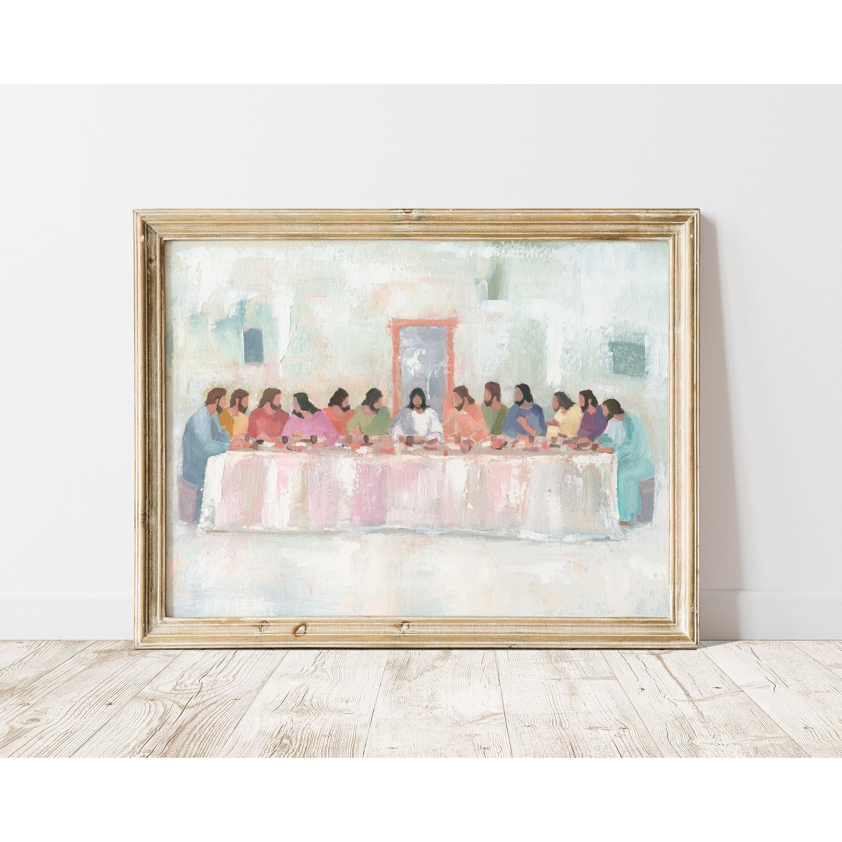 NO FRAME Christian Wall Art for Faith-Based Homes- "At the Table"| Last ...