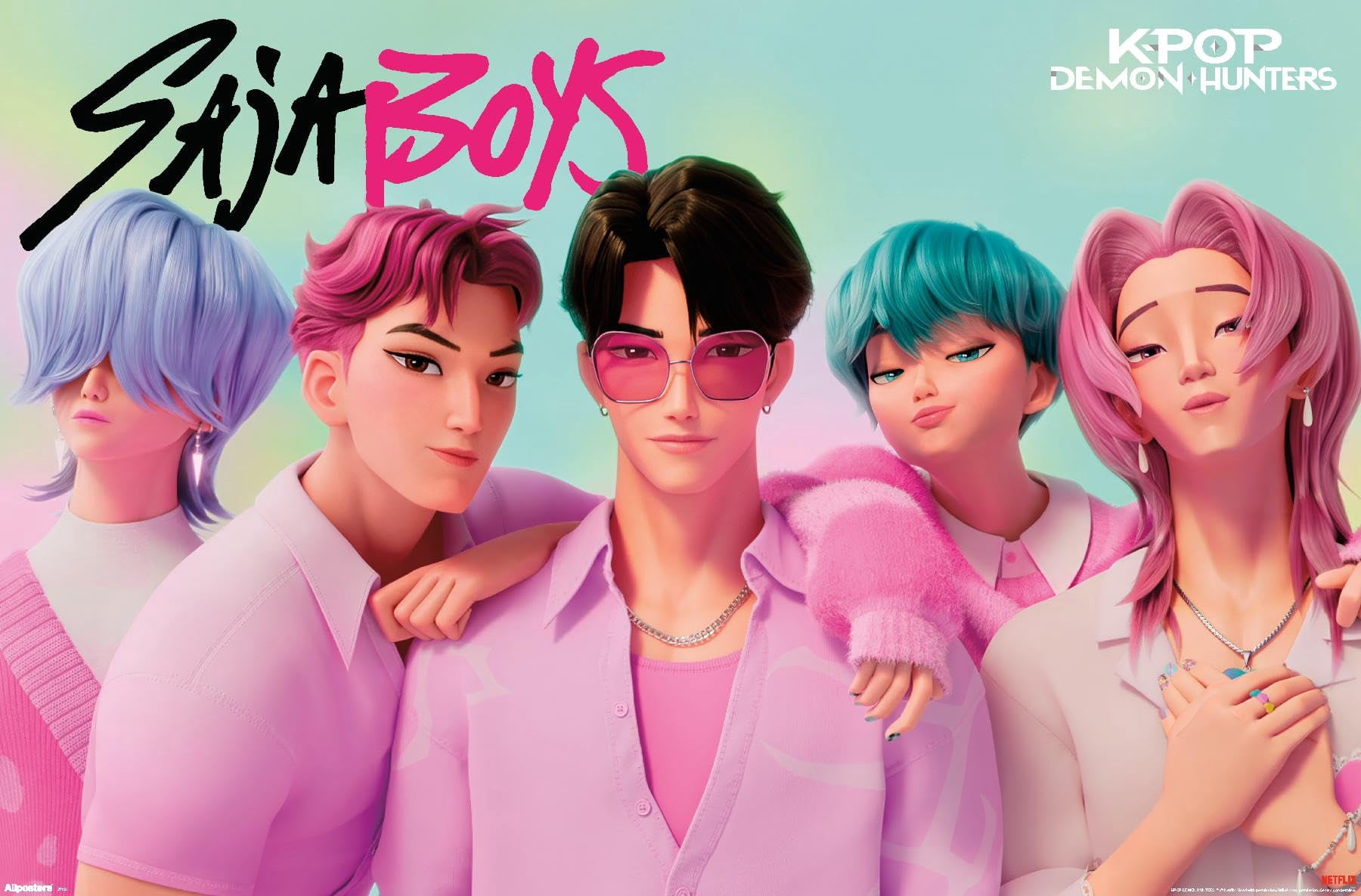 NO FRAME KPop D3m0n Hunt3rs (2025) - S@ja Boys Wall Poster - Walmart.com