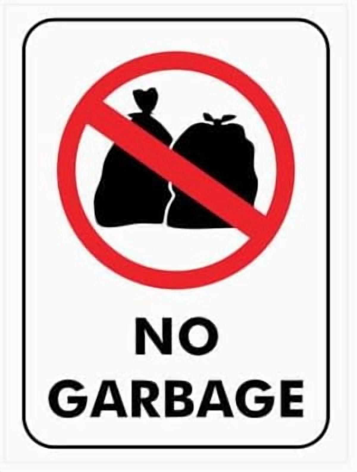 NO GARBAGE Sign Prohibition Metal Tin Sign 8 x 12 inch for Industrial ...