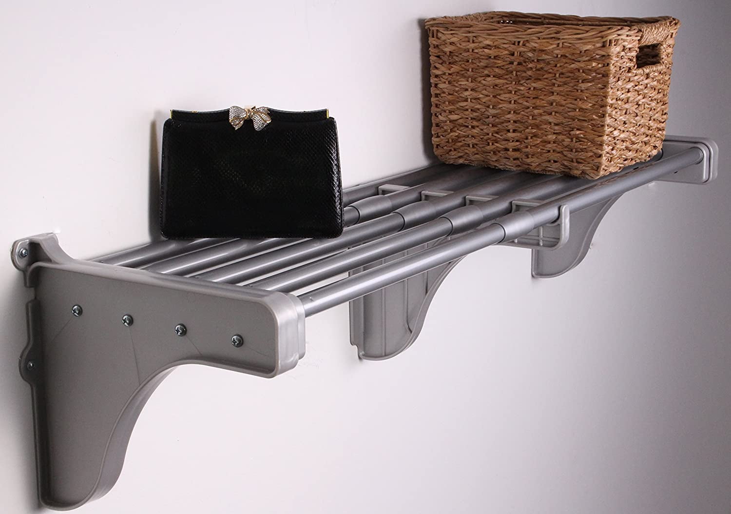 (NO Hanging Rod)- 42.5” to 75” -Silver-Easy Install to Backwall ...