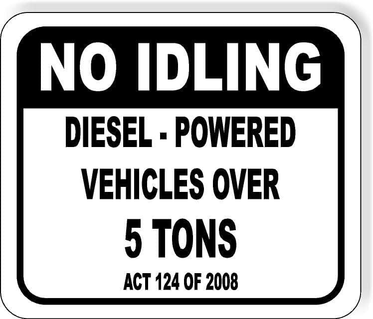 NO IDLING BLACK Aluminum Composite Sign, 8.5"x10" - Walmart.com