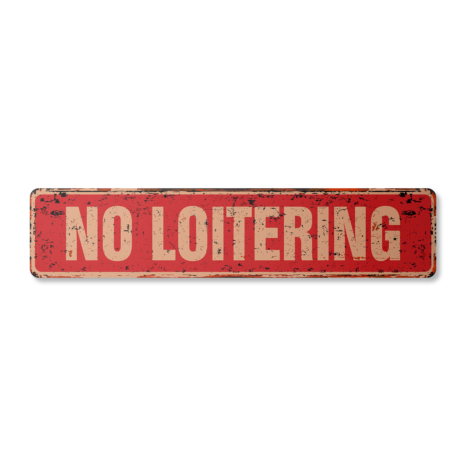 NO LOITERING Vintage Aluminum Street Sign illegal crime public spaces ...