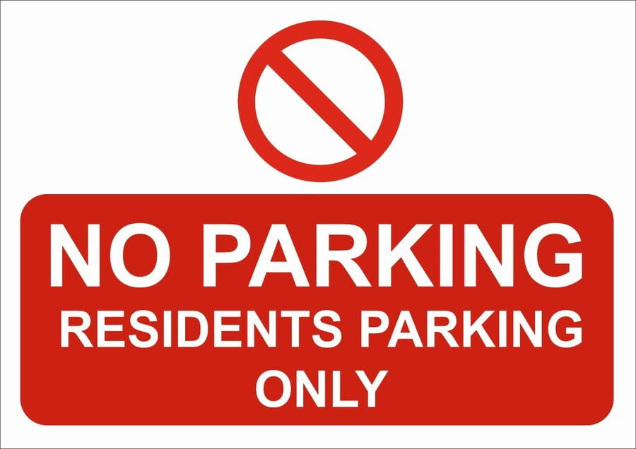 NO PARKING RESIDENTS PARKING ONLY Metal Aluminum Sign OR FOAMEX SIGN ...