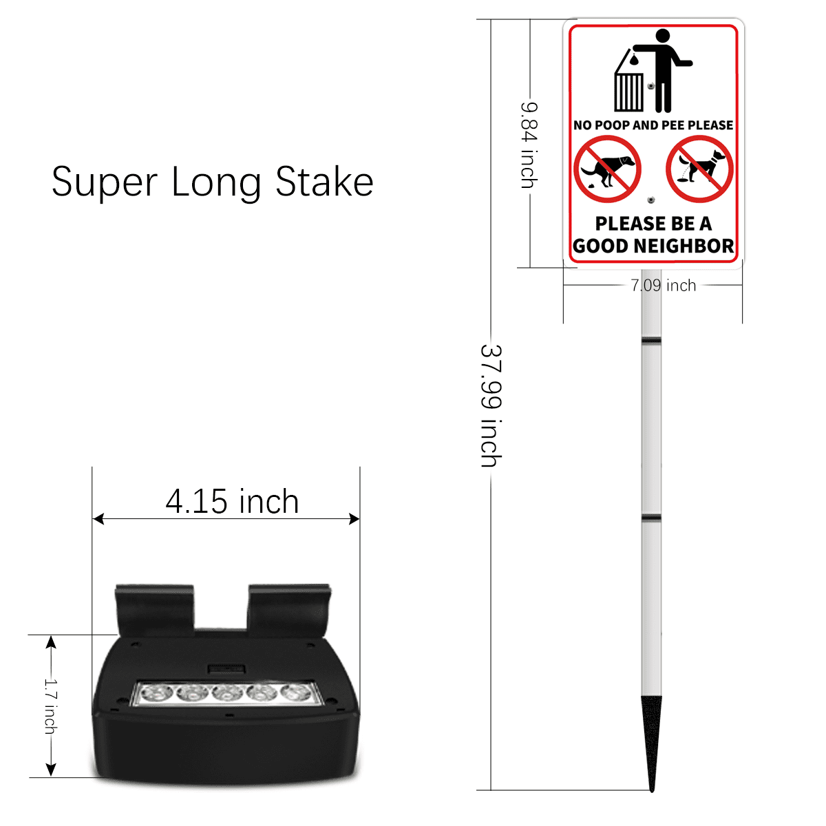 NO POOP AND PEE Sign with Solar Light for Home,Solar Yard Signs With ...