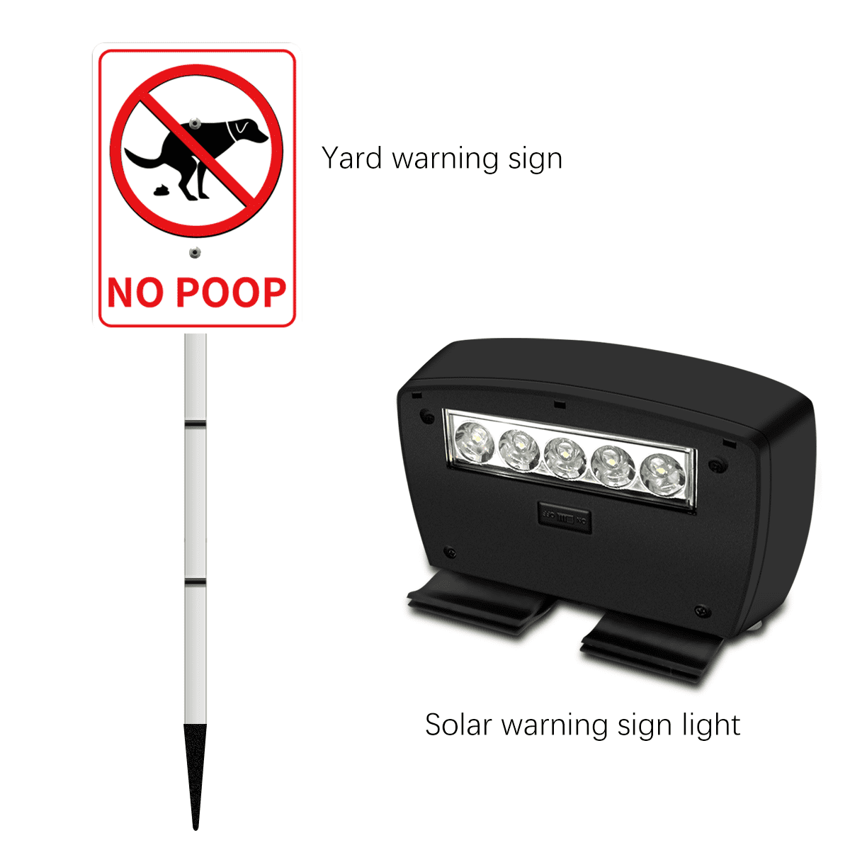 NO POOP Sign with Solar Light for Home, Pick Up After Your Dog Signs ...