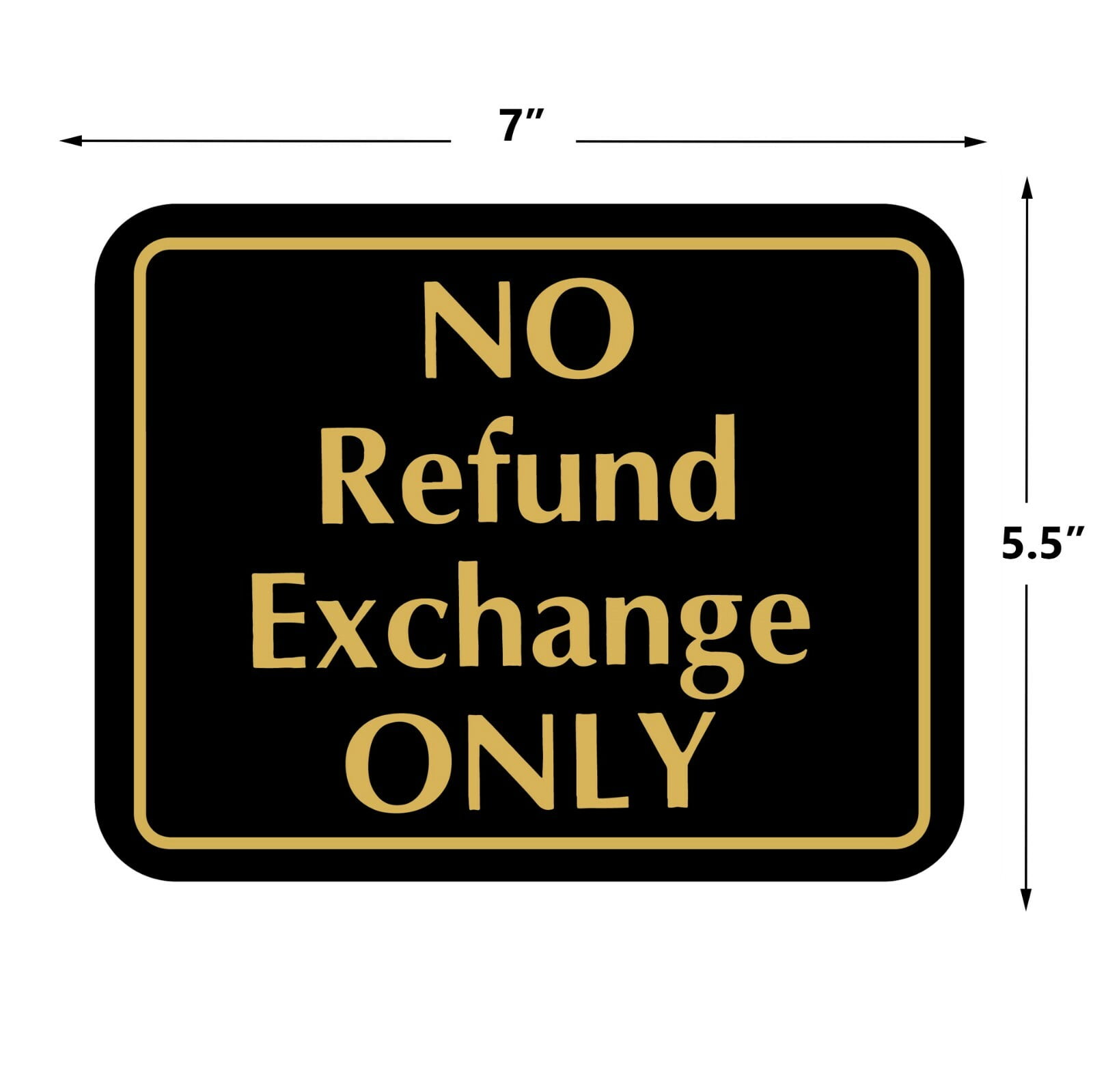 NO REFUND EXCHANGE ONLY Sign Retail Store Merchandise Business Store ...