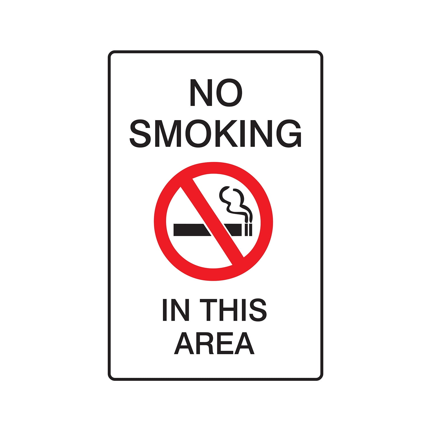 NO SMOKING IN THIS AREA Warning Sign non smoke signs fumar cigarettes ...