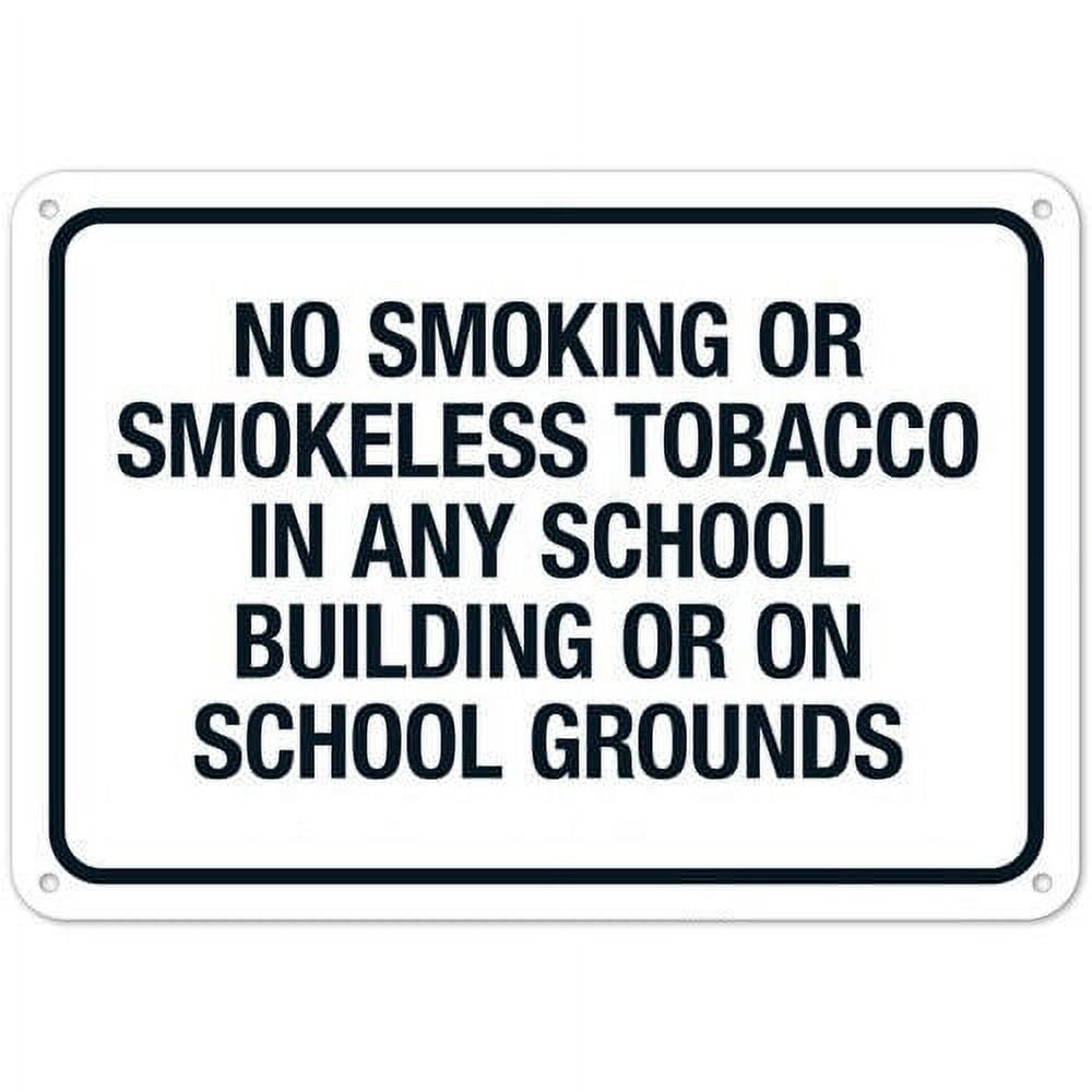 NO SMOKING NO SMOKELESS TOBACCO SIGN (7X10, WHITE BACKGROUND,Aluminum ...