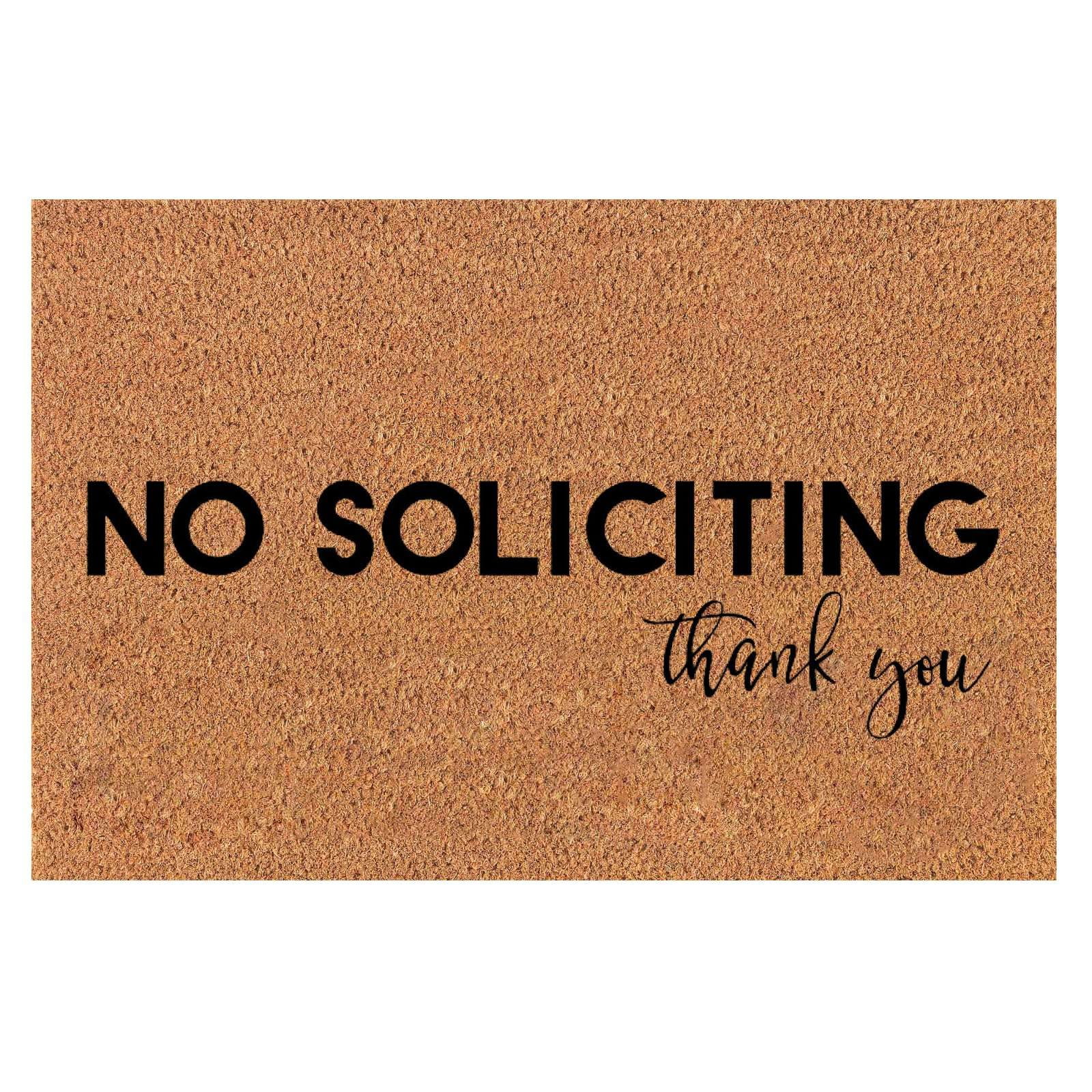 "NO SOLICITING" Front Door Mat Indoor Outdoor Entrance Rubber Bottom ...