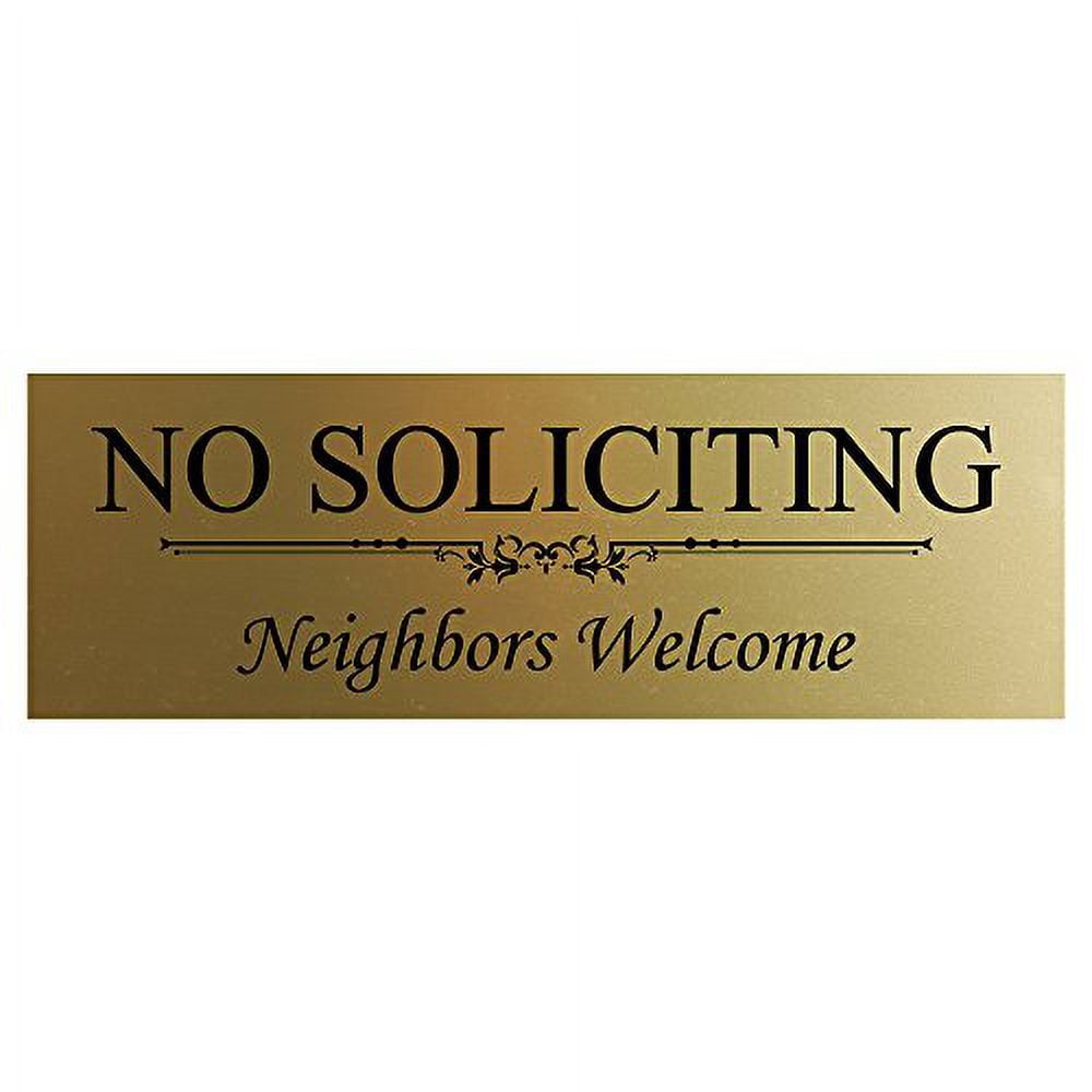 NO SOLICITING Neighbors Welcome Sign - Brushed Small - Walmart.com