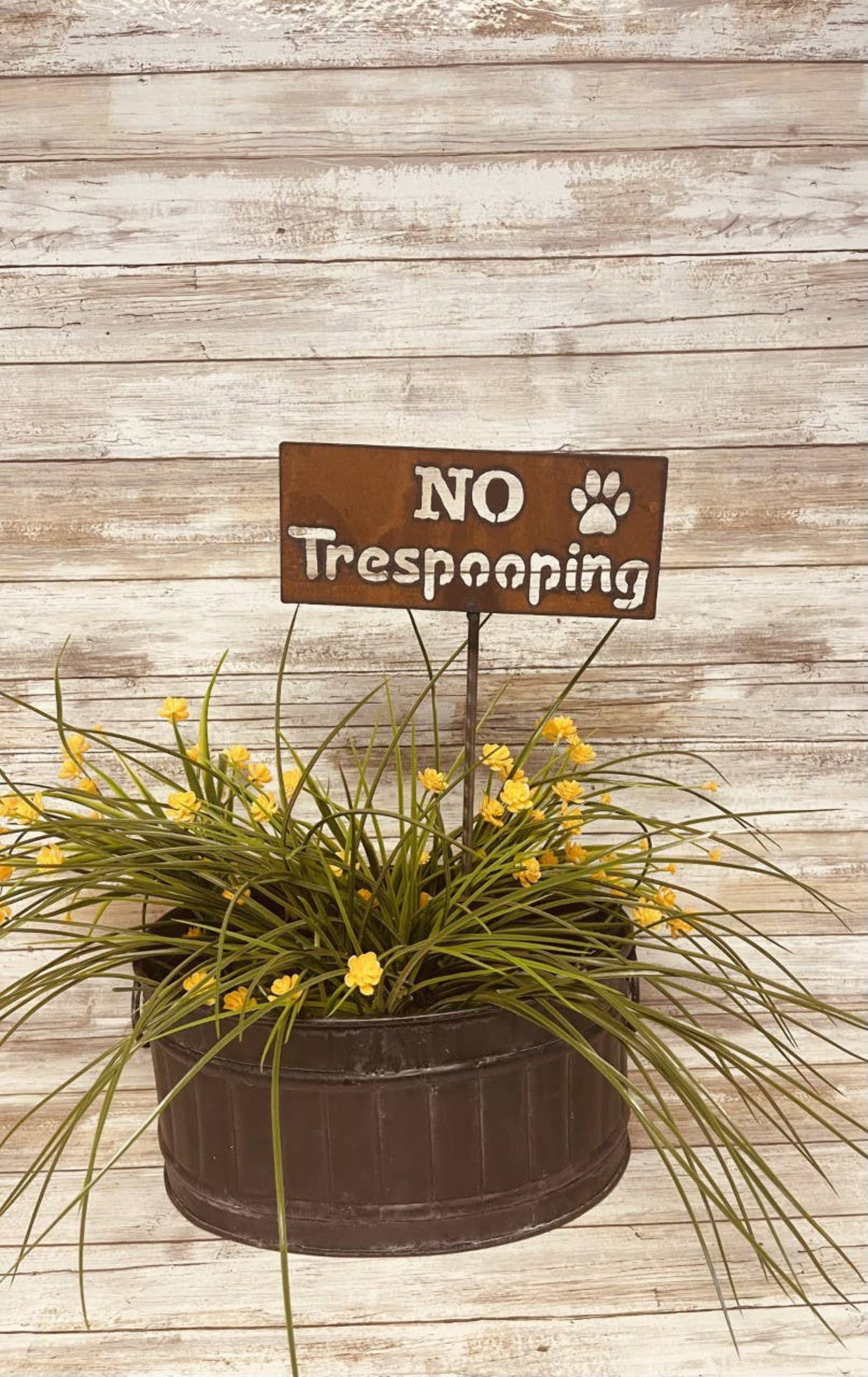 NO Tres pooping Funny DOG Garden Stake Plaque - Walmart.com