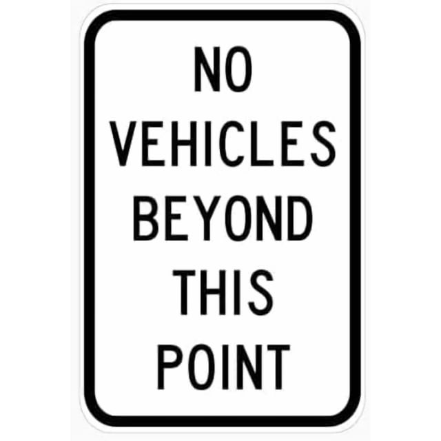 NO VEHICLES BEYOND THIS POINT SIGN Workplace Signs Metal Tin Sign 8 x ...